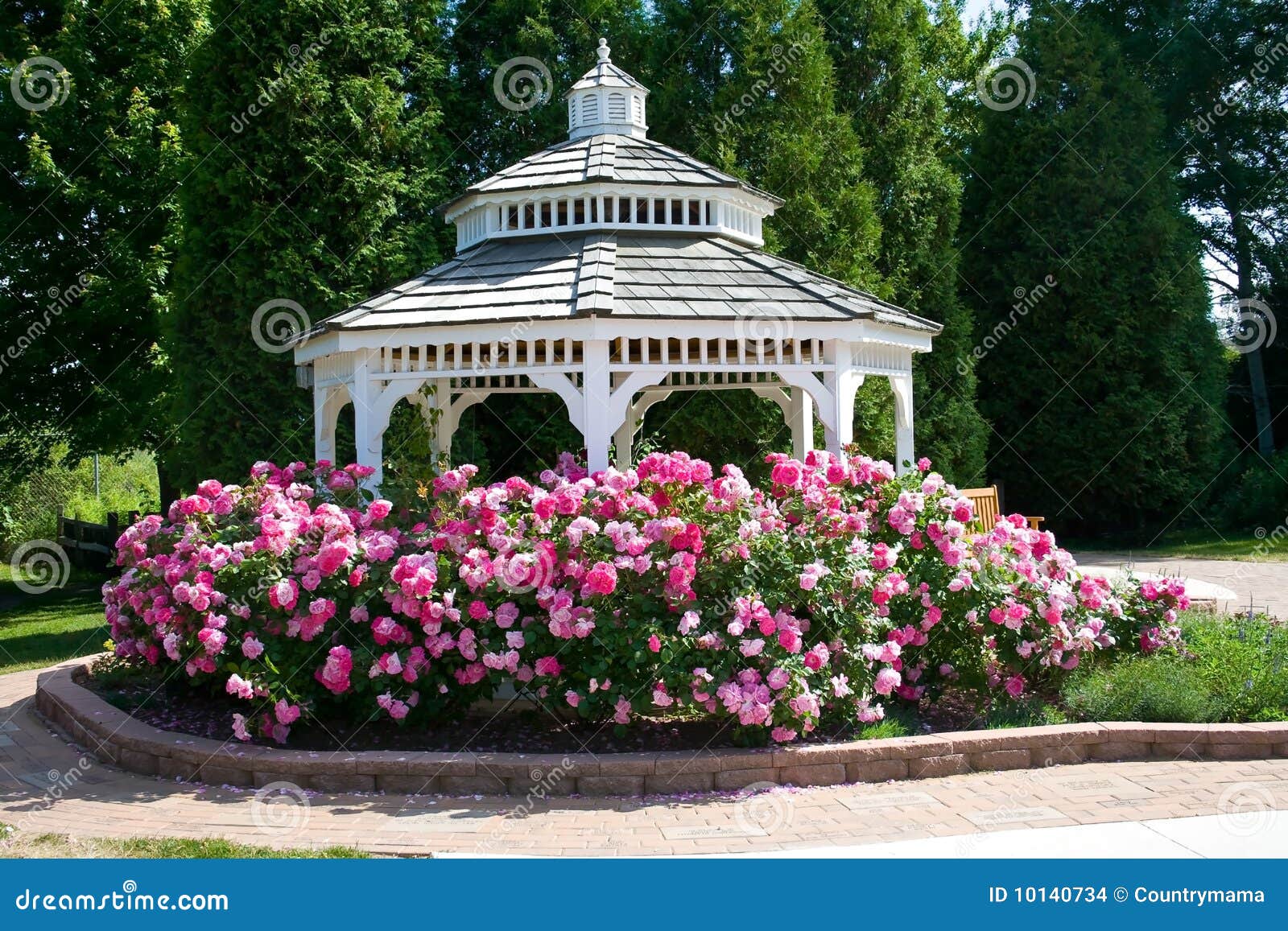 Gazebo stock photo. Image of cobblestone, summertime - 10140734