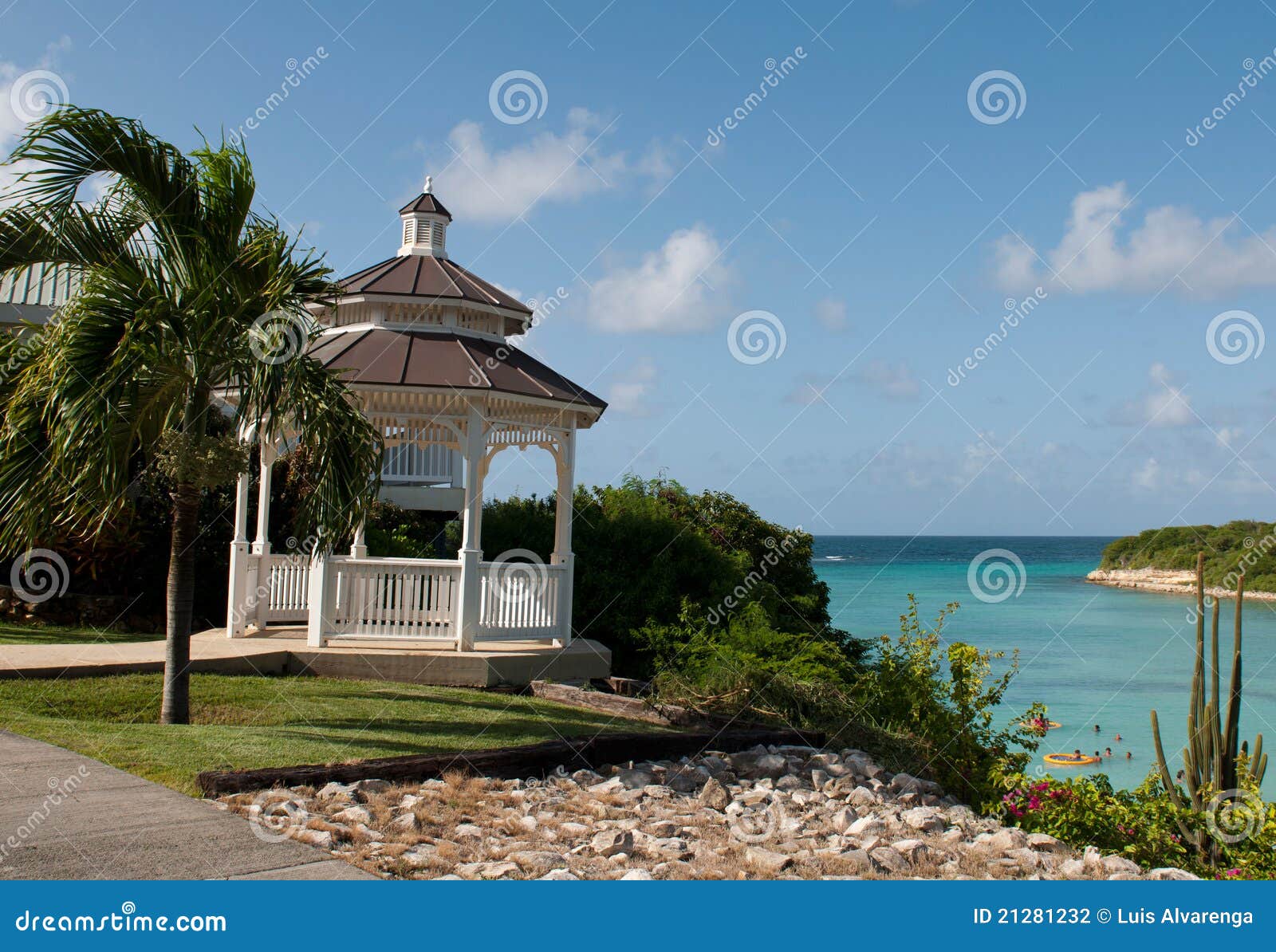 Gazebo and beach stock photo. Image of shingles, relaxation - 21281232