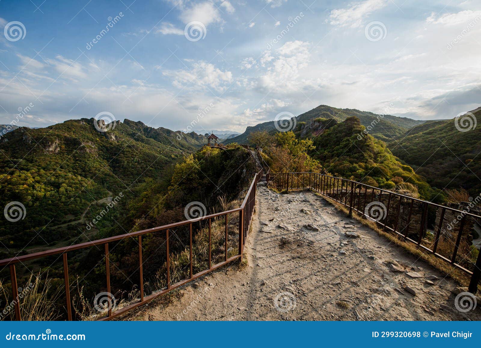 Gazebo with a Bell on Top of a Cliff Stock Photo - Image of geology ...