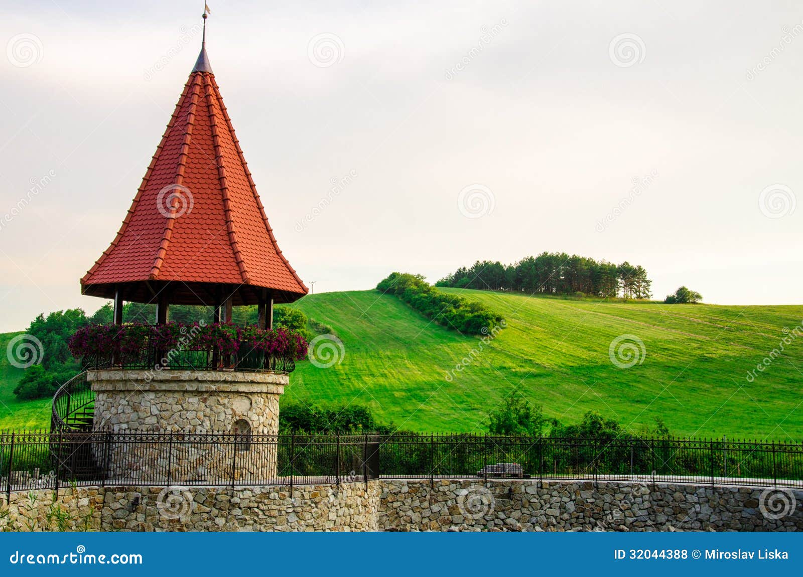 Gazebo with Flowers in Bojnice Spa Stock Photo - Image of patio, garden ...