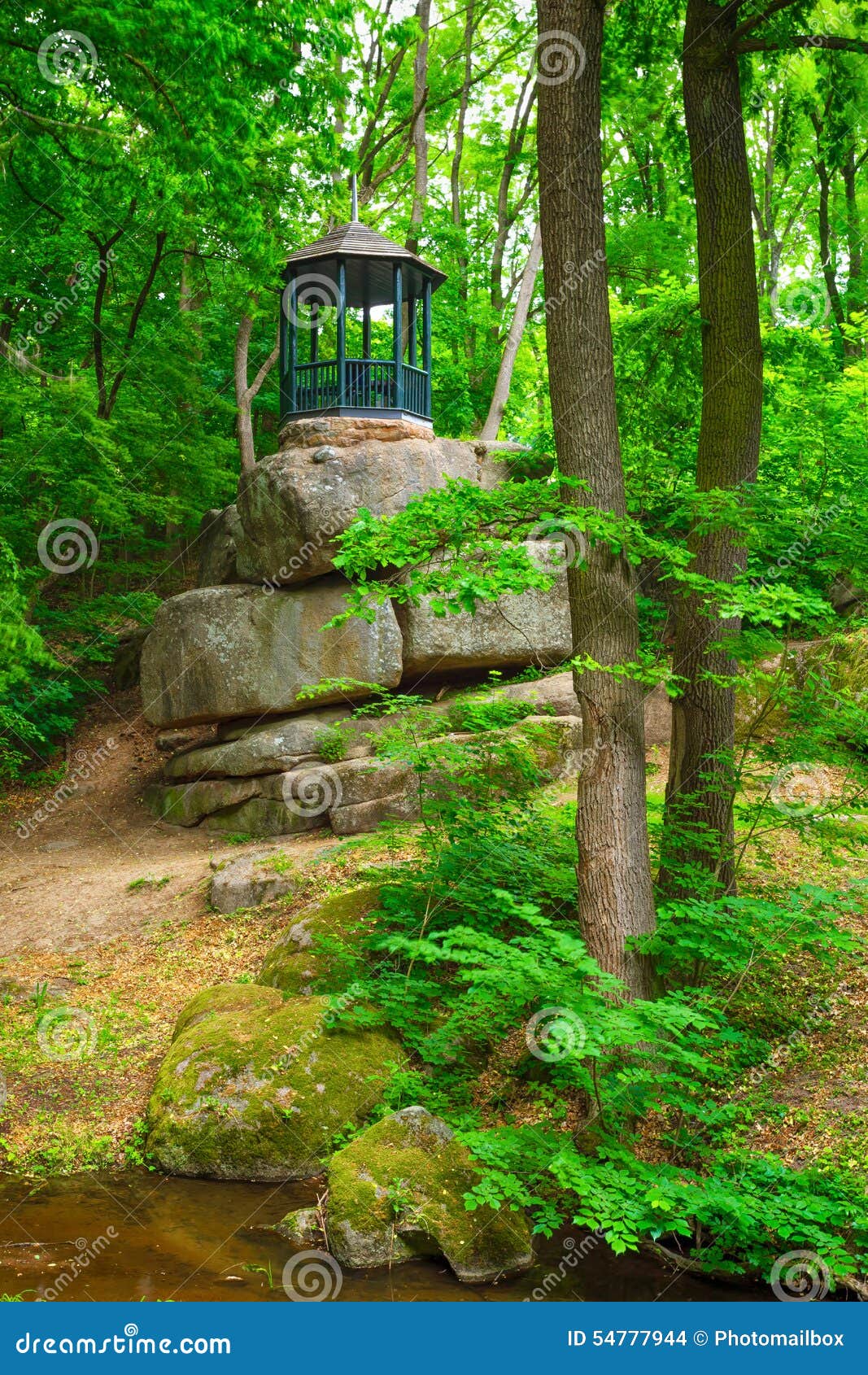 Gazebo in the forest stock photo. Image of beauty, park - 54777944