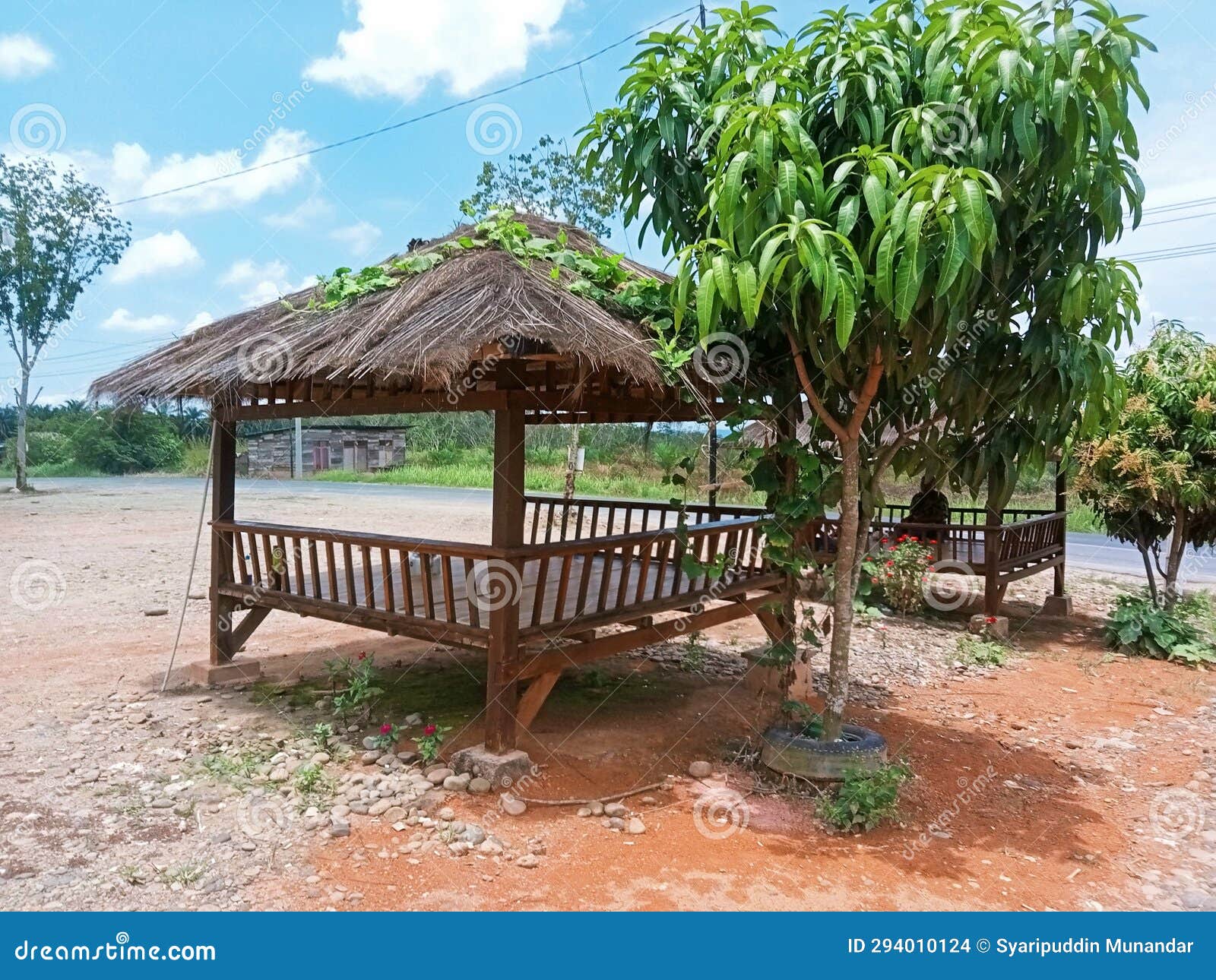 Gazebo or Hut on the Side of the Road Stock Photo - Image of sized ...