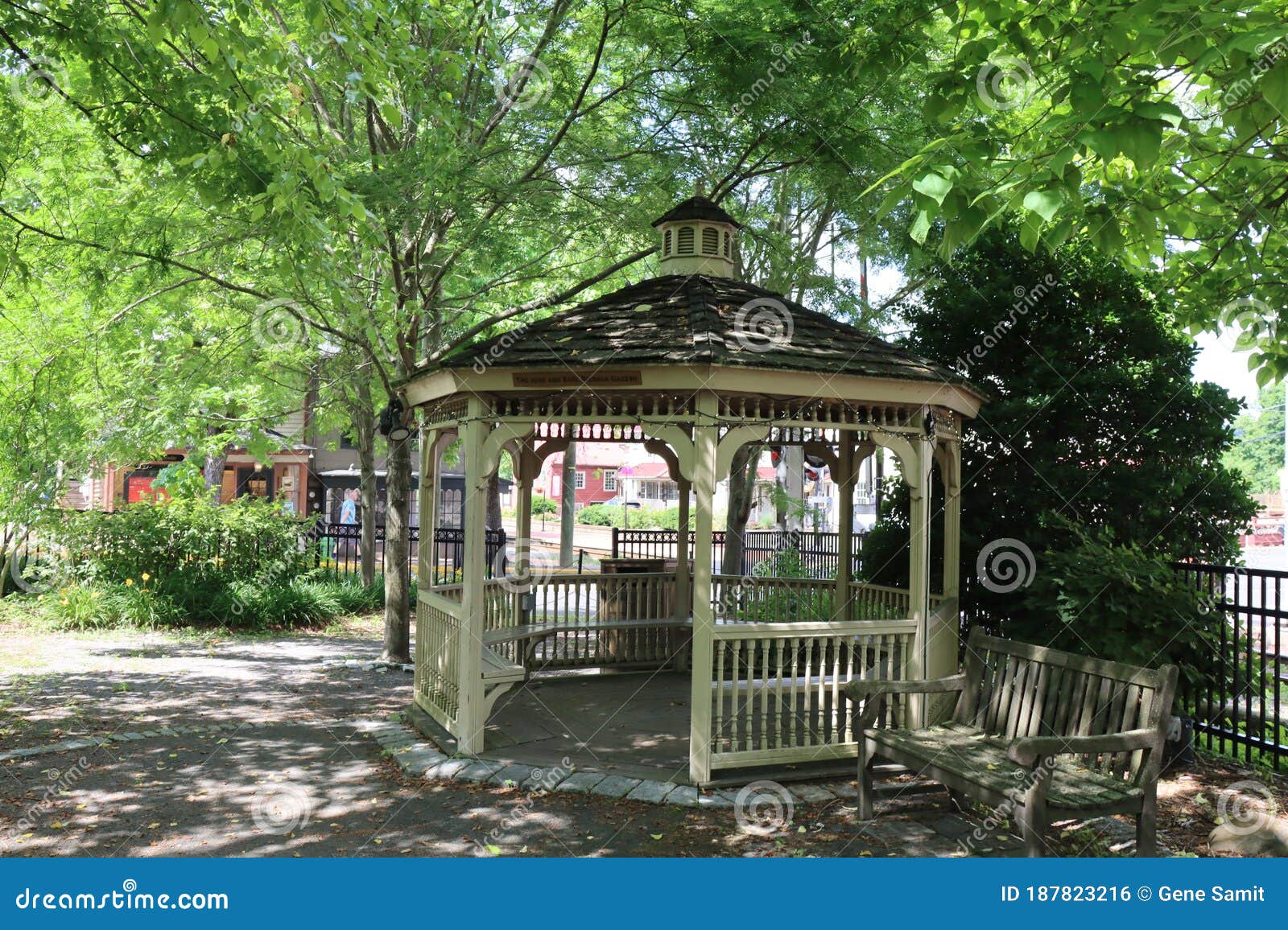 The Gazebo is in the Middle of the Town. Stock Photo - Image of bush ...