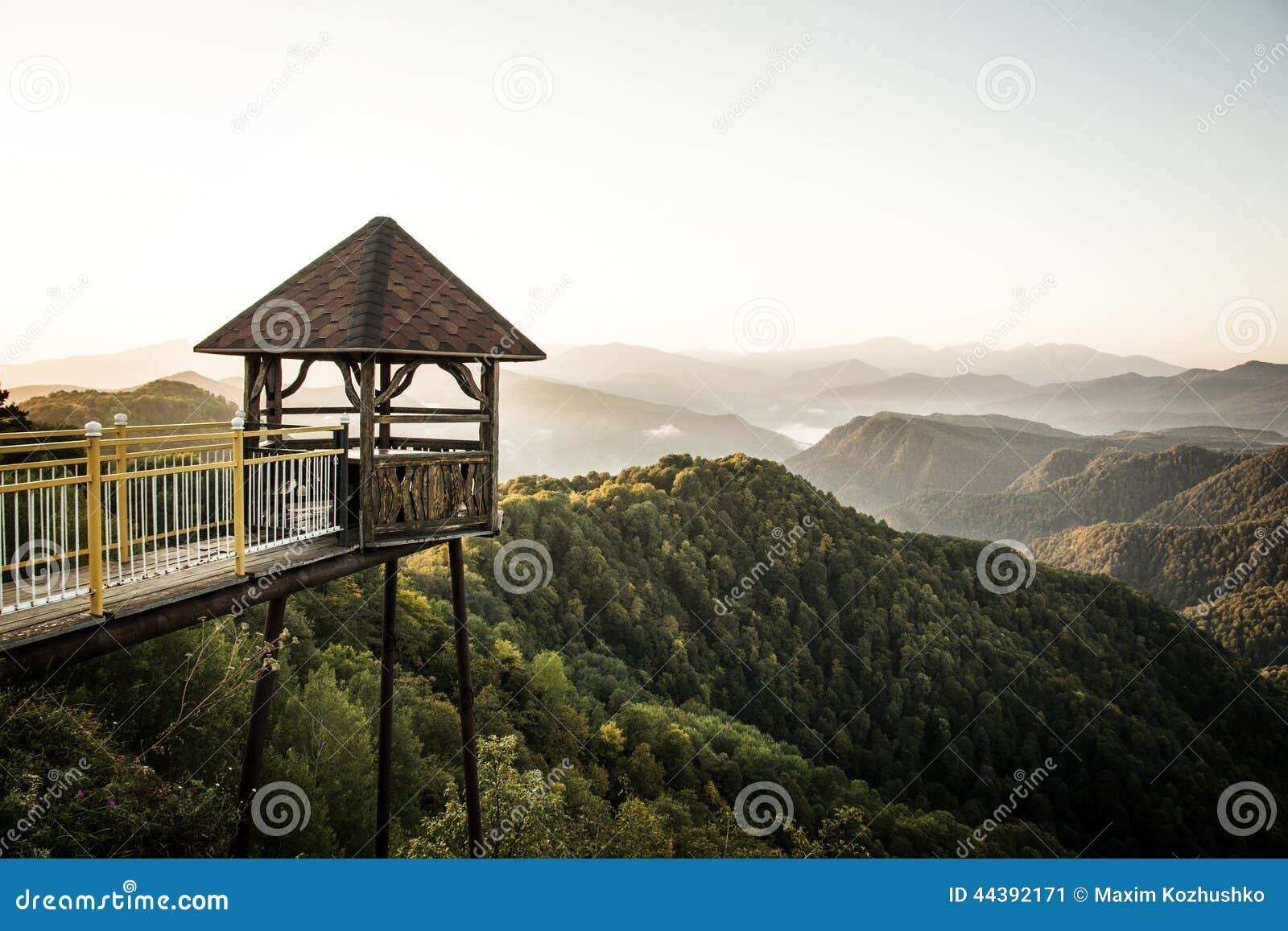 Gazebo in the mountains stock image. Image of forest - 44392171