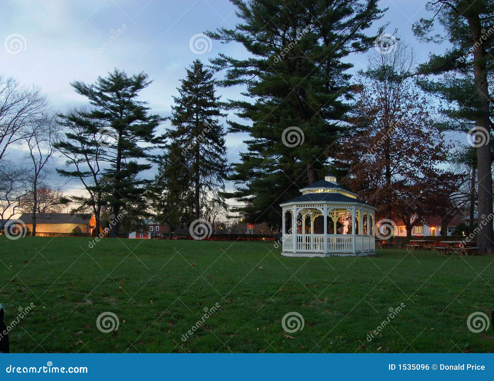 Gazebo at night stock photo. Image of shelter, night, park - 1535096