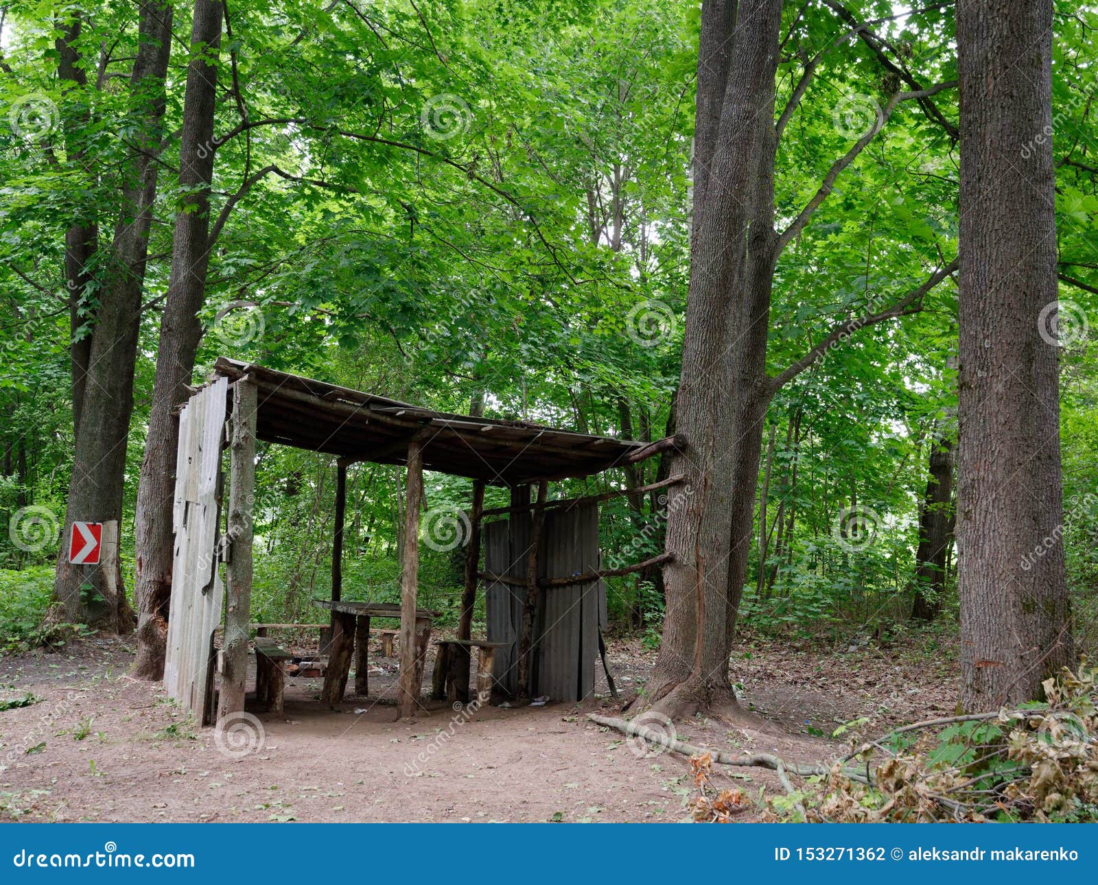 Gazebo for Relaxing in a Dark Forest Stock Photo - Image of dusk ...