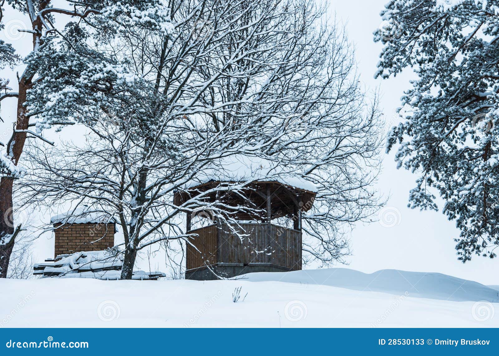 Gazebo winter stock image. Image of nature, january, architecture ...