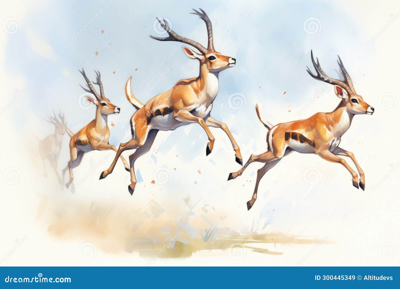 Gazelles Leaping As a Part of Their Migration Journey Stock Image ...