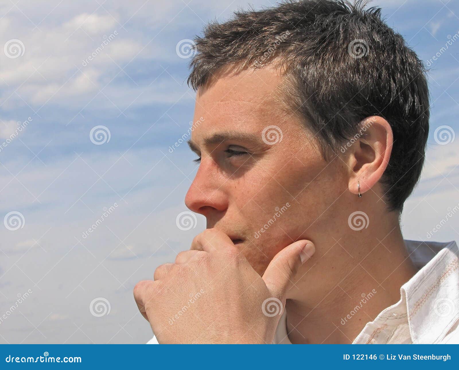 Gazing stock photo. Image of youth, clouds, young, skies - 122146