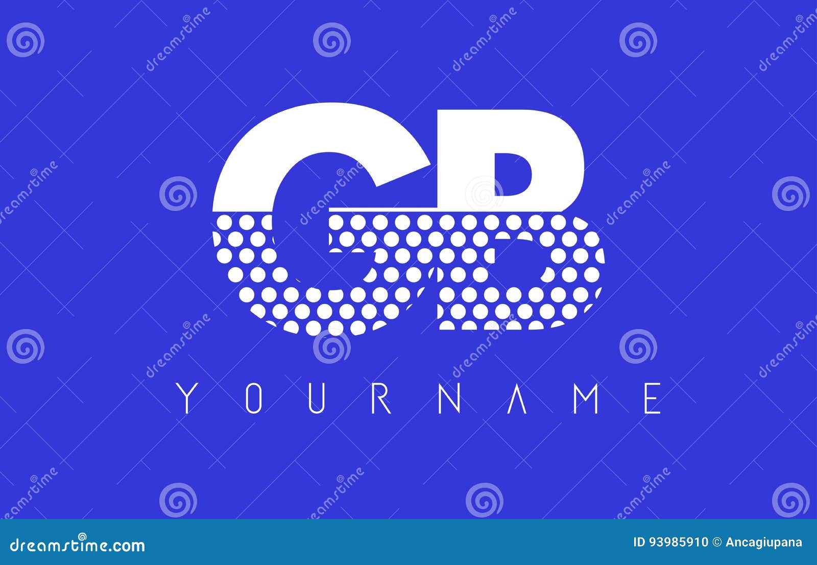 GB G B Dotted Letter Logo Design with Blue Background. Stock Vector ...
