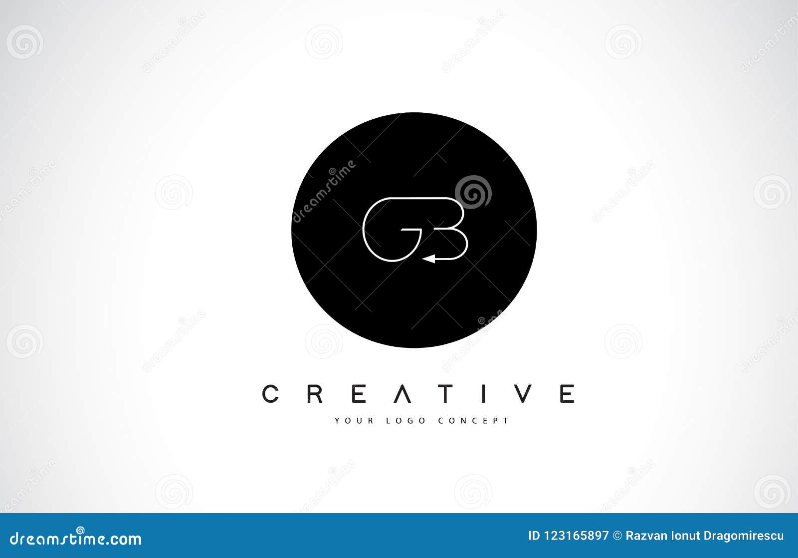GB G B Logo Design with Black and White Creative Text Letter Vector ...