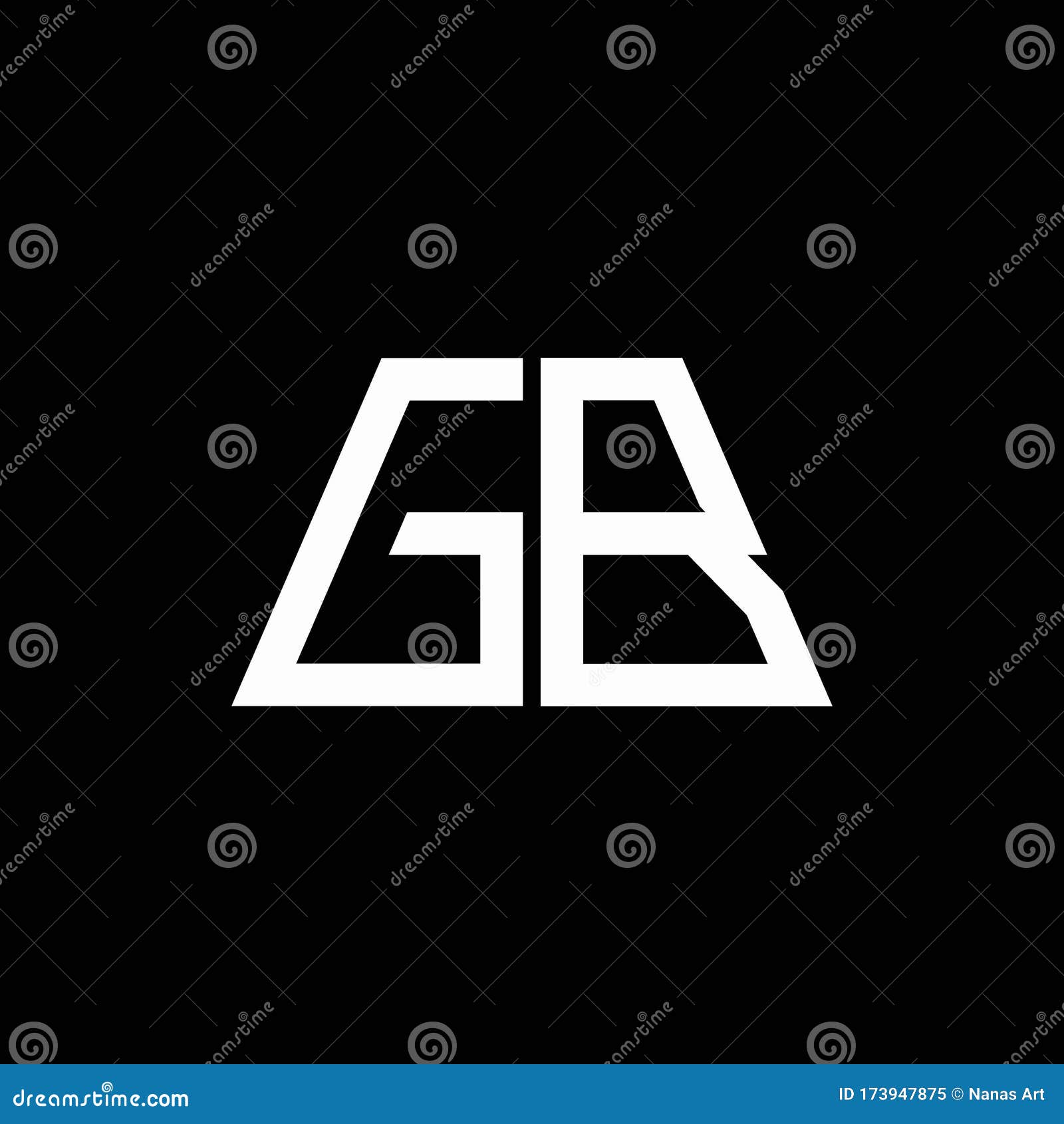 GB Logo Abstract Monogram Isolated on Black Background Stock Vector ...