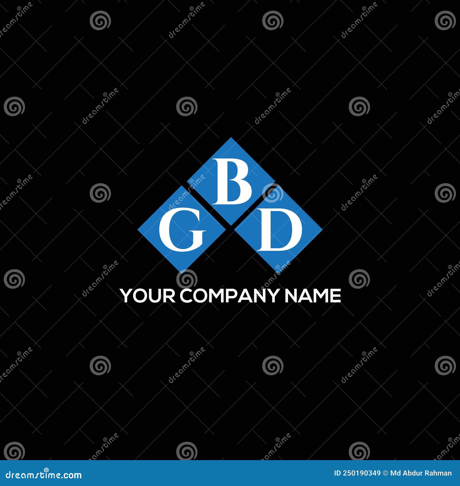GBD Letter Logo Design on BLACK Background. GBD Creative Initials ...