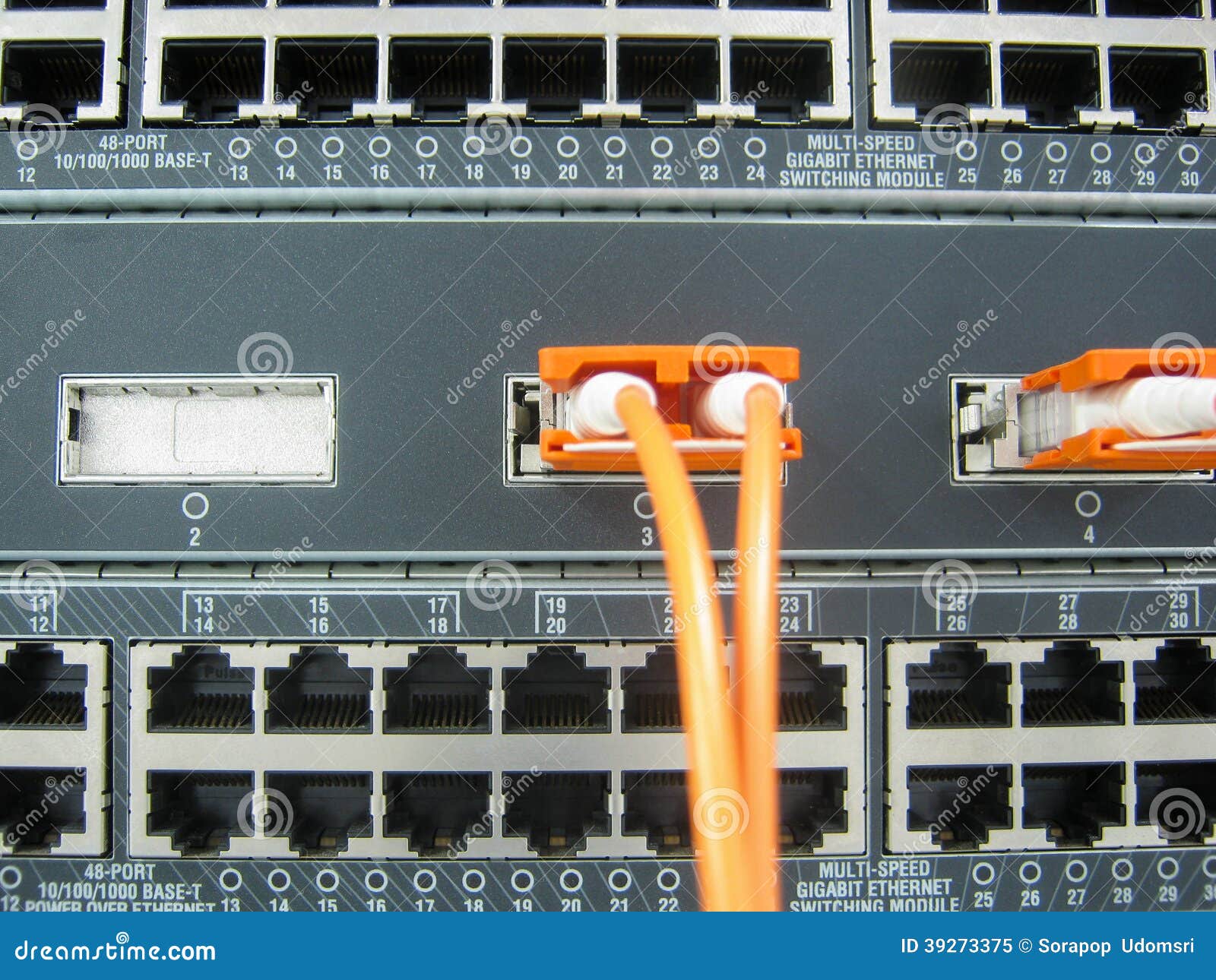 GBIC Fiber Optic Communications Switch Equipment Stock Image - Image of ...