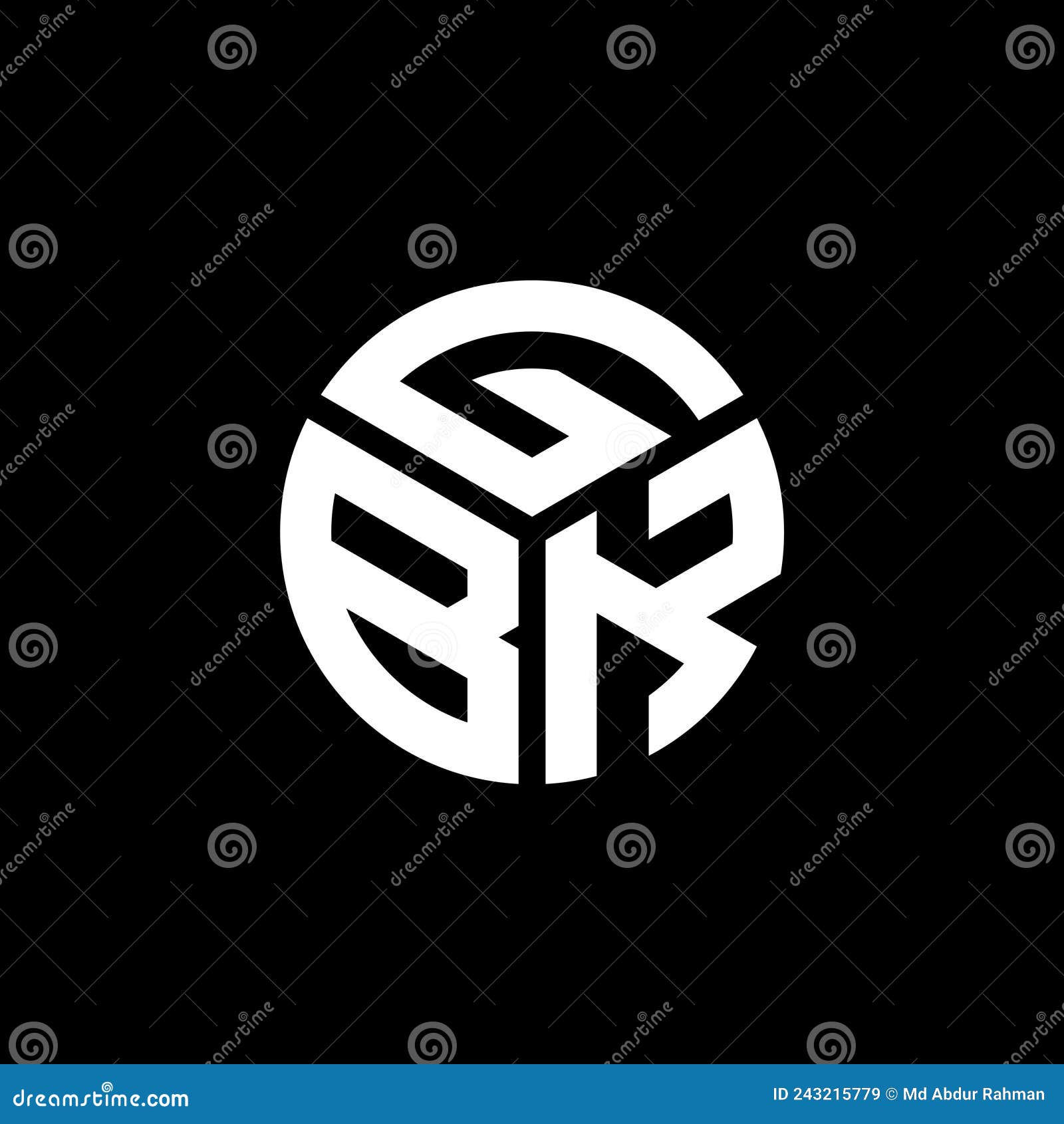 GBK Letter Logo Design On Black Background. GBK Creative Initials ...