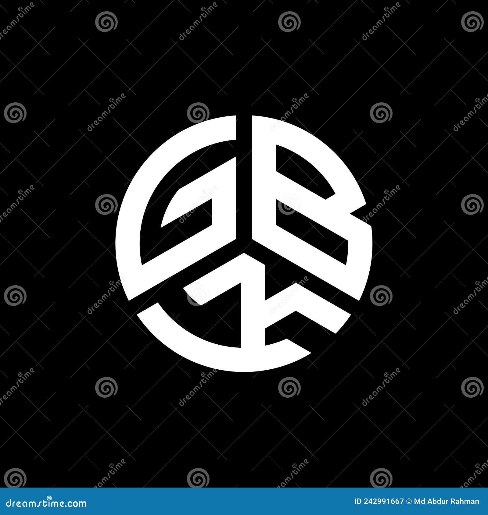 GBK Letter Logo Design On White Background. GBK Creative Initials ...