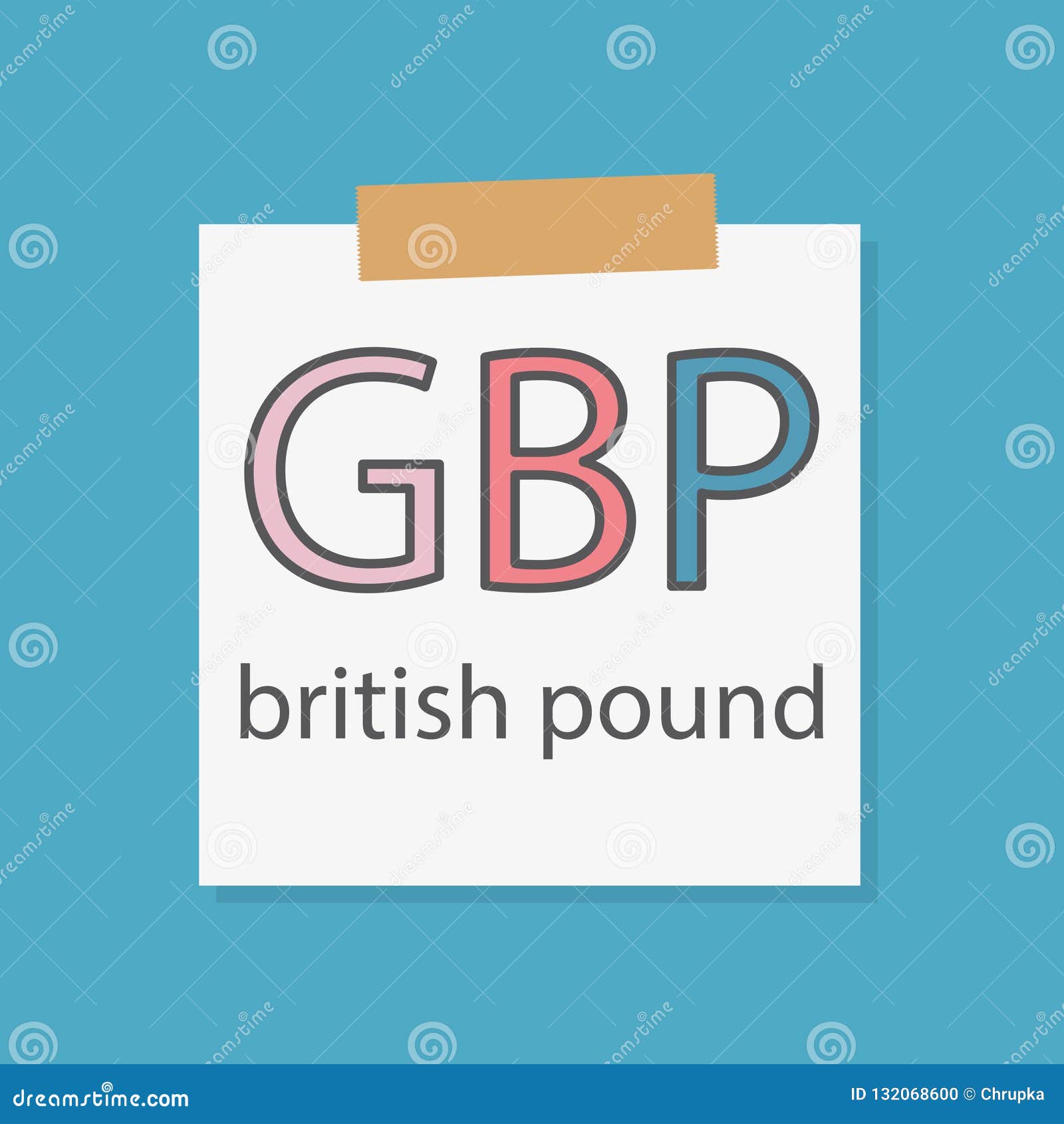 GBP British Pound Written in a Notebook Paper Stock Vector ...