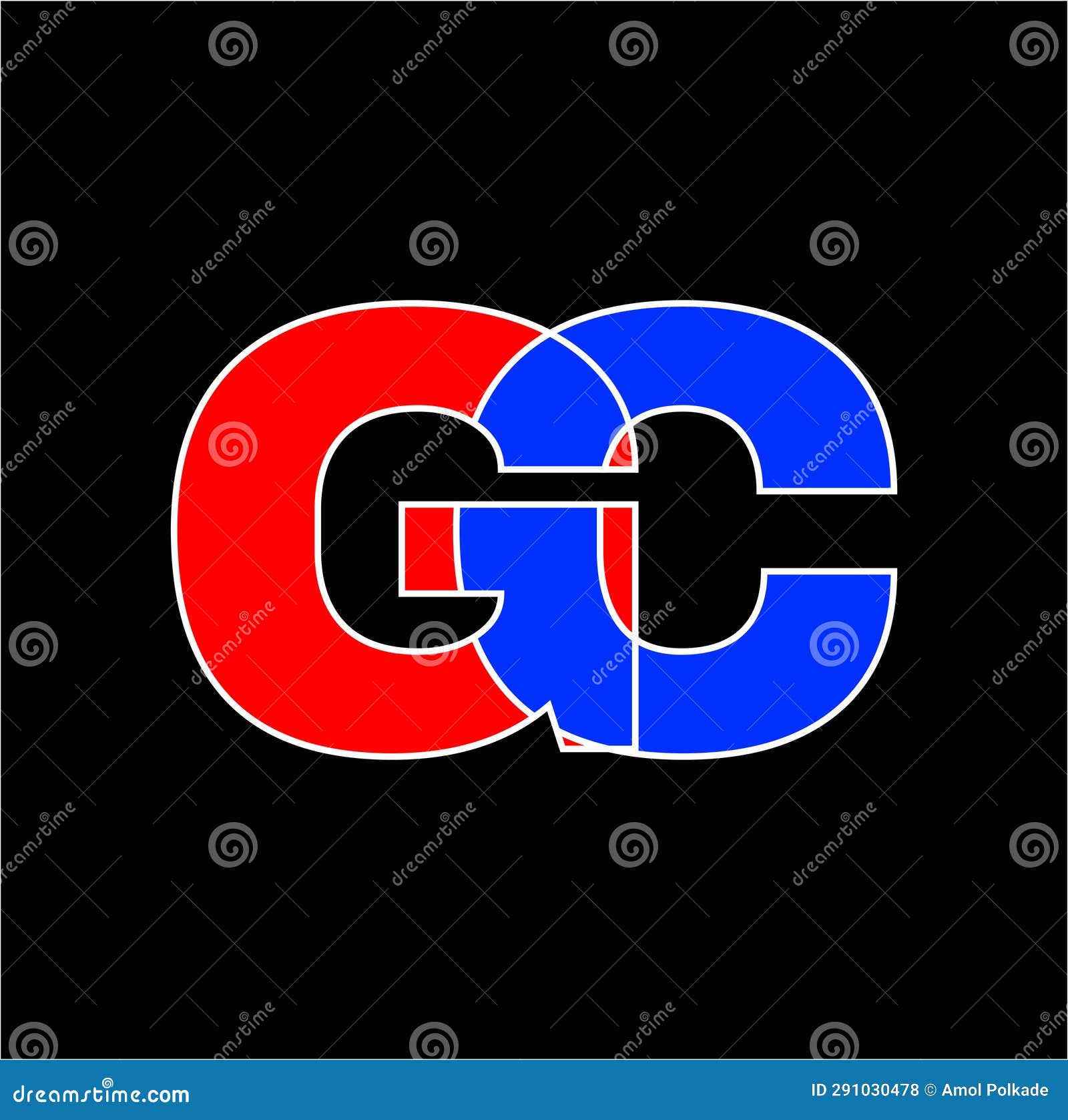 GC Brand Name Typography Monogram Initial Letter Stock Illustration ...