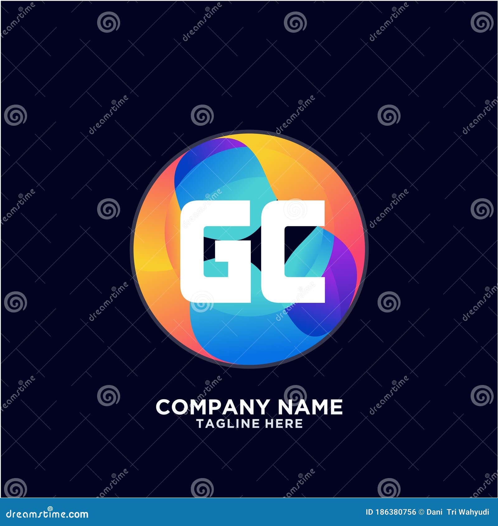 GC Initial Logo with Colorful Circle Template Vector Stock Vector ...
