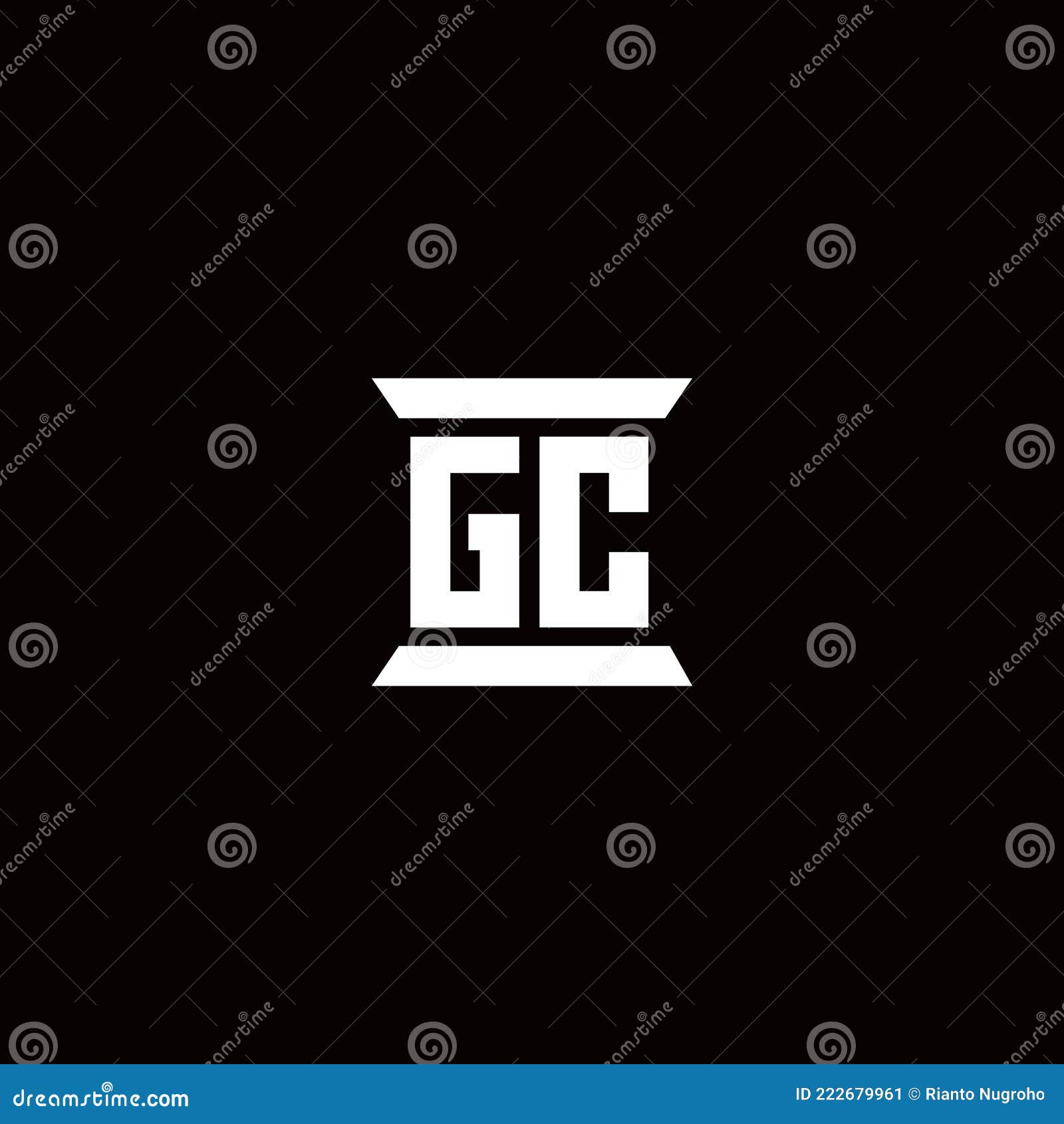 GC Logo Monogram with Pillar Shape Designs Template Stock Vector ...