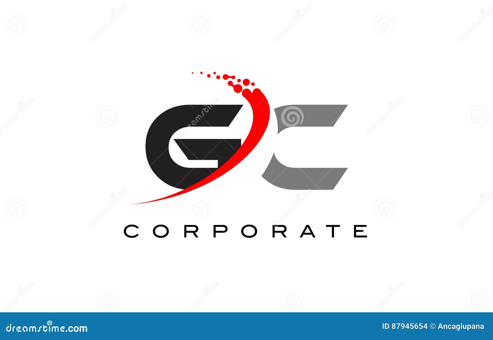 GC Modern Letter Logo Design with Swoosh Stock Vector - Illustration of ...