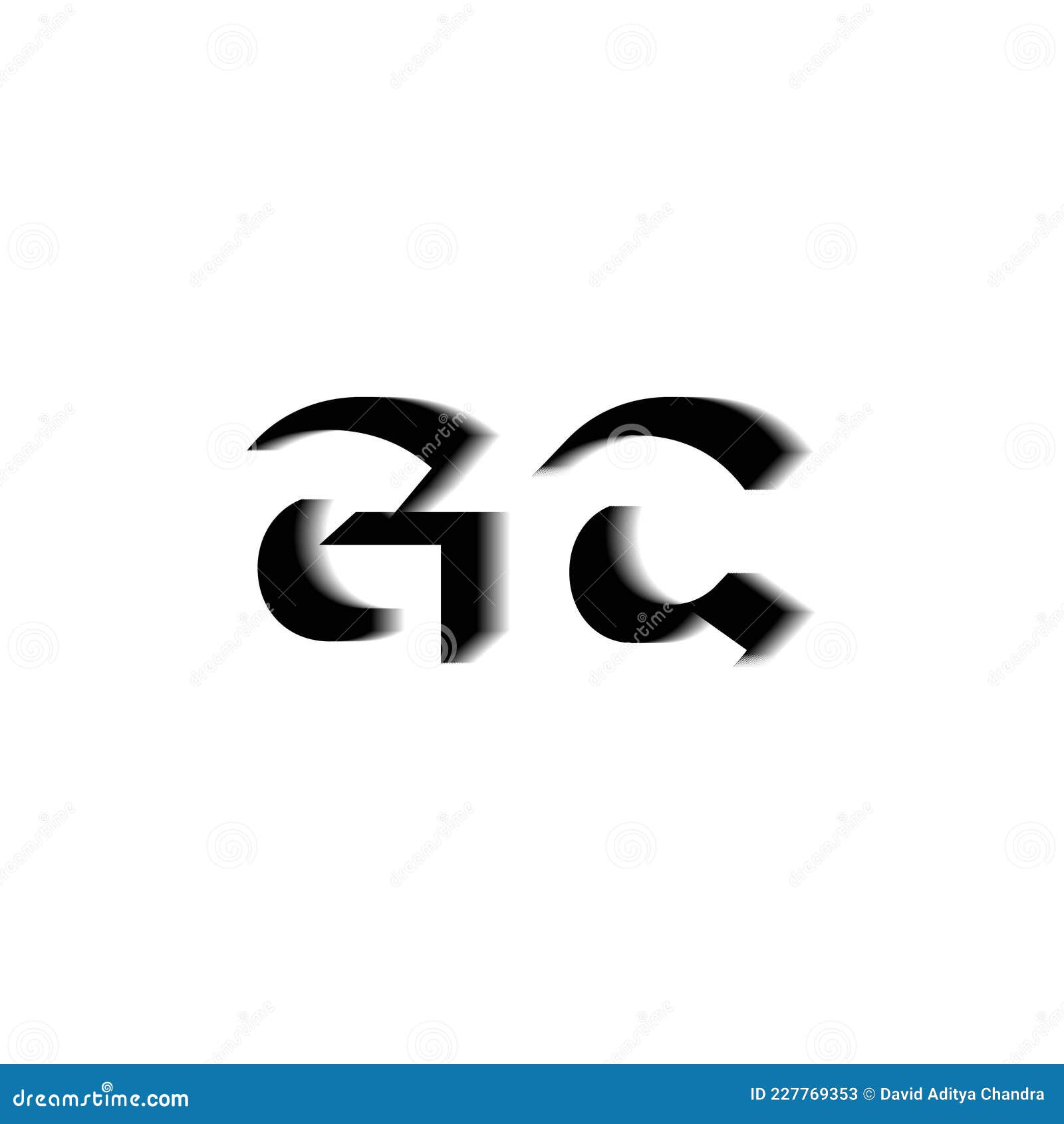 GC Monogram Shadow Shape Style Stock Vector - Illustration of black ...