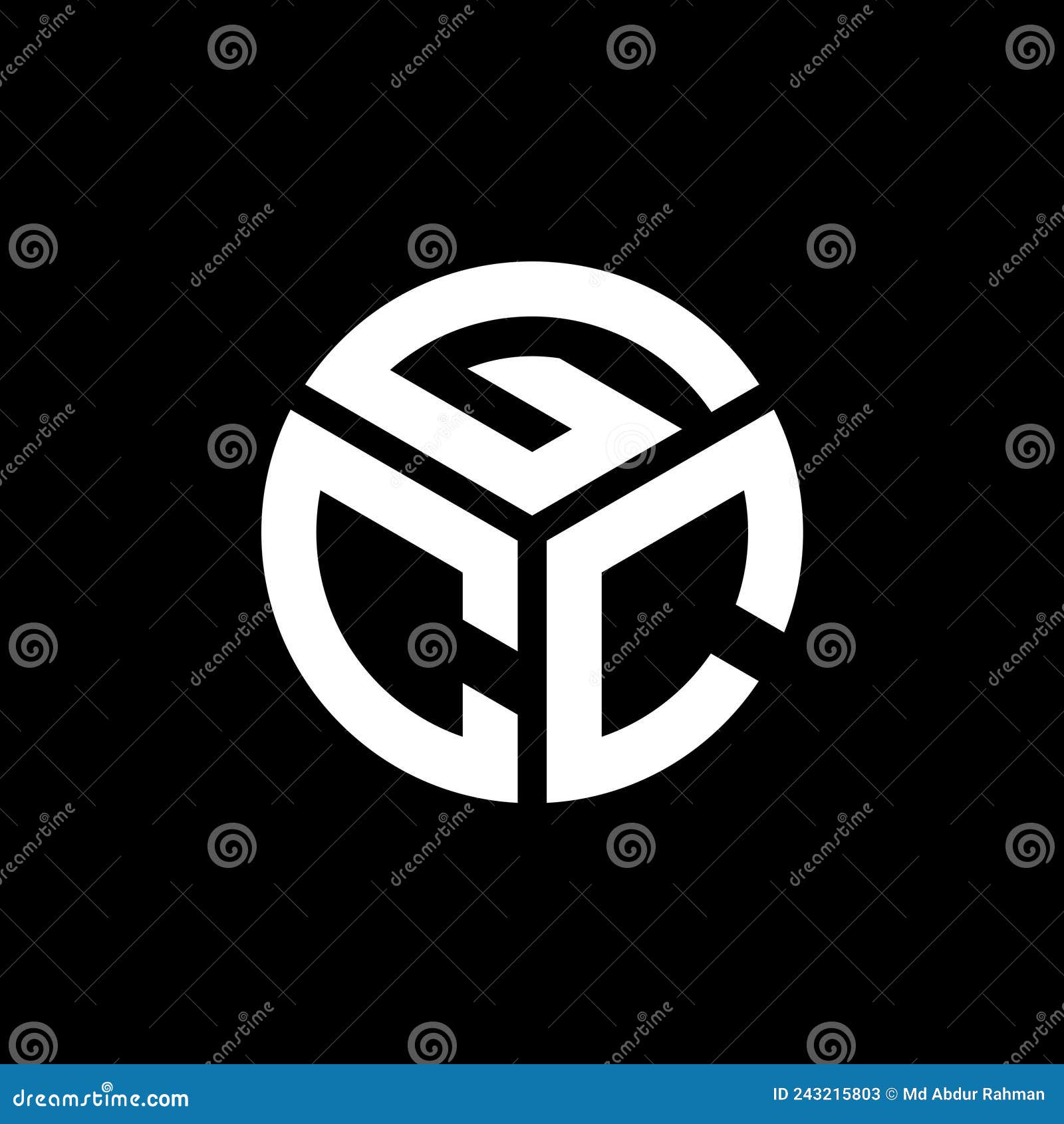GCC Letter Logo Design on Black Background. GCC Creative Initials ...