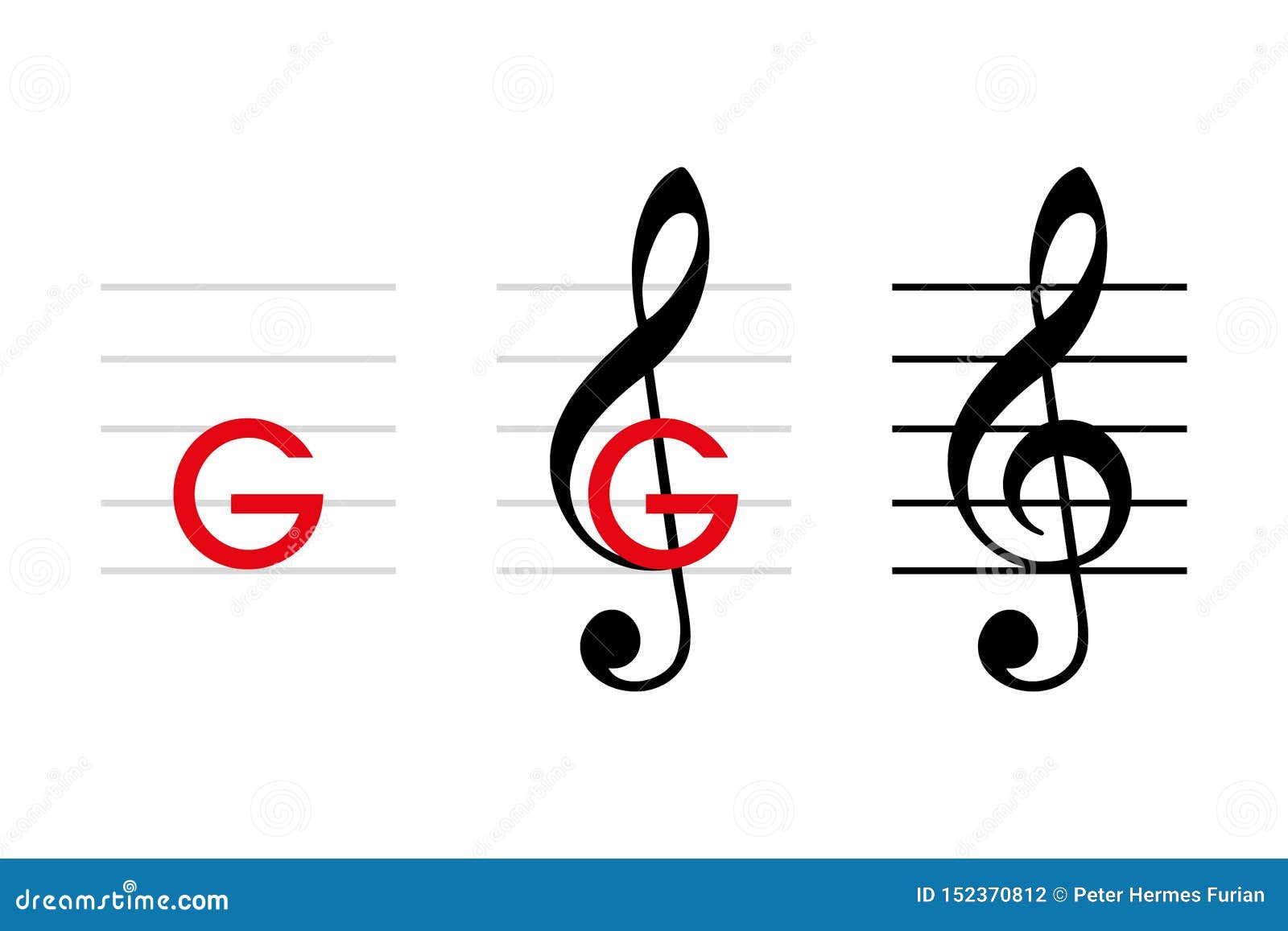 G-clef and Treble Clef Development Stock Vector - Illustration of ...
