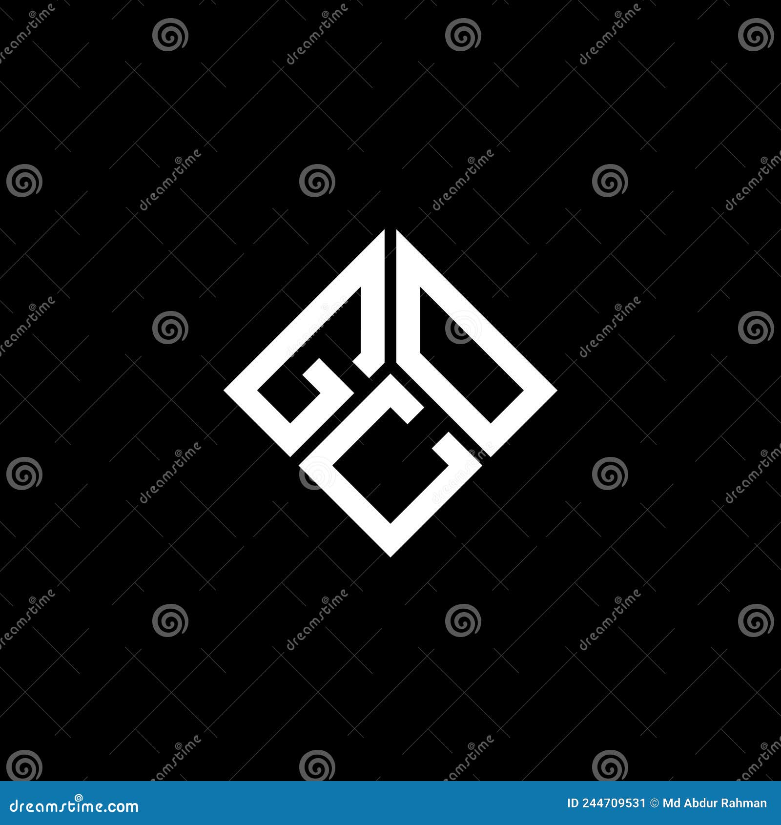 GCO Letter Logo Design on Black Background. GCO Creative Initials ...