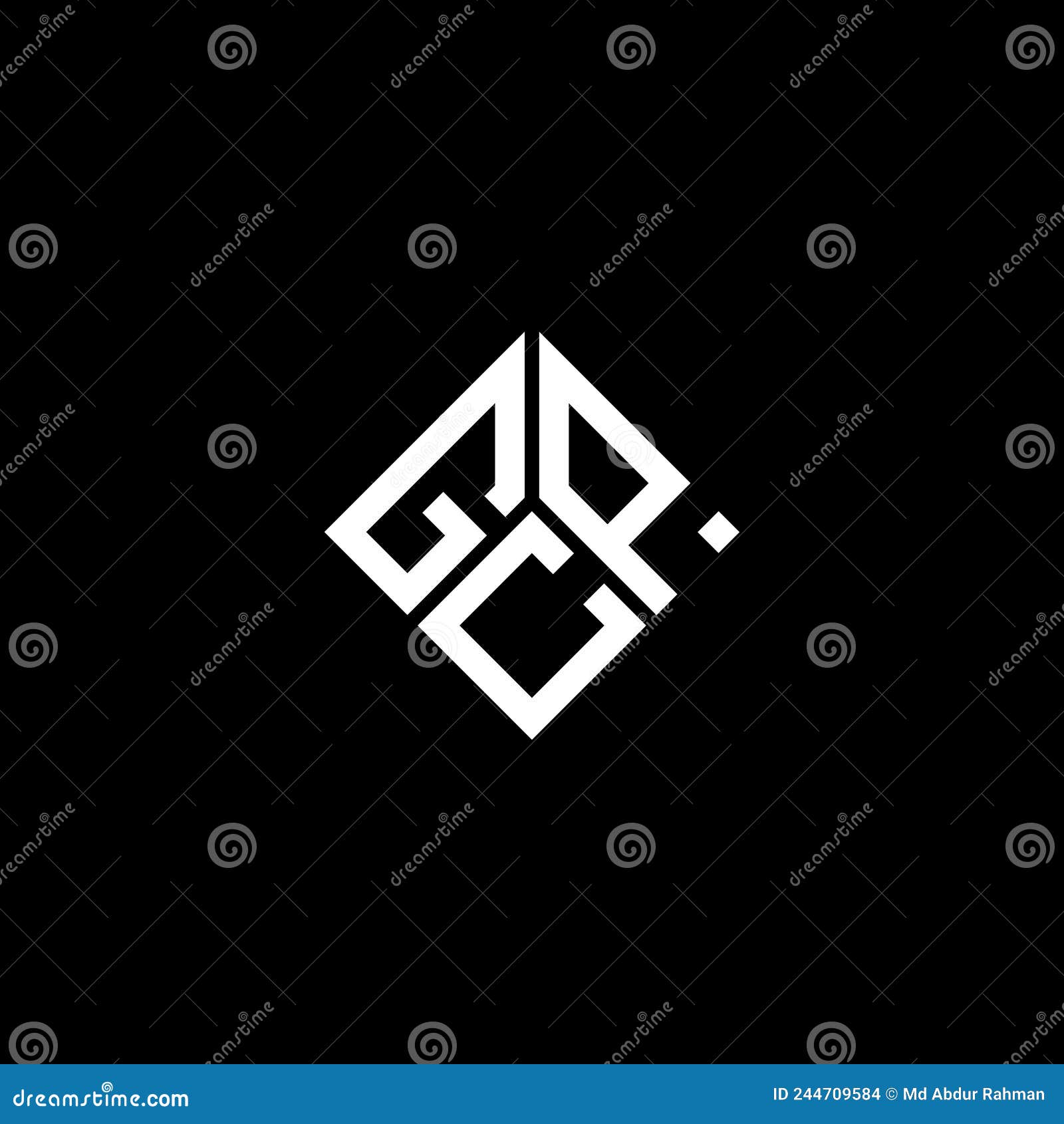 GCP Letter Logo Design on Black Background. GCP Creative Initials ...