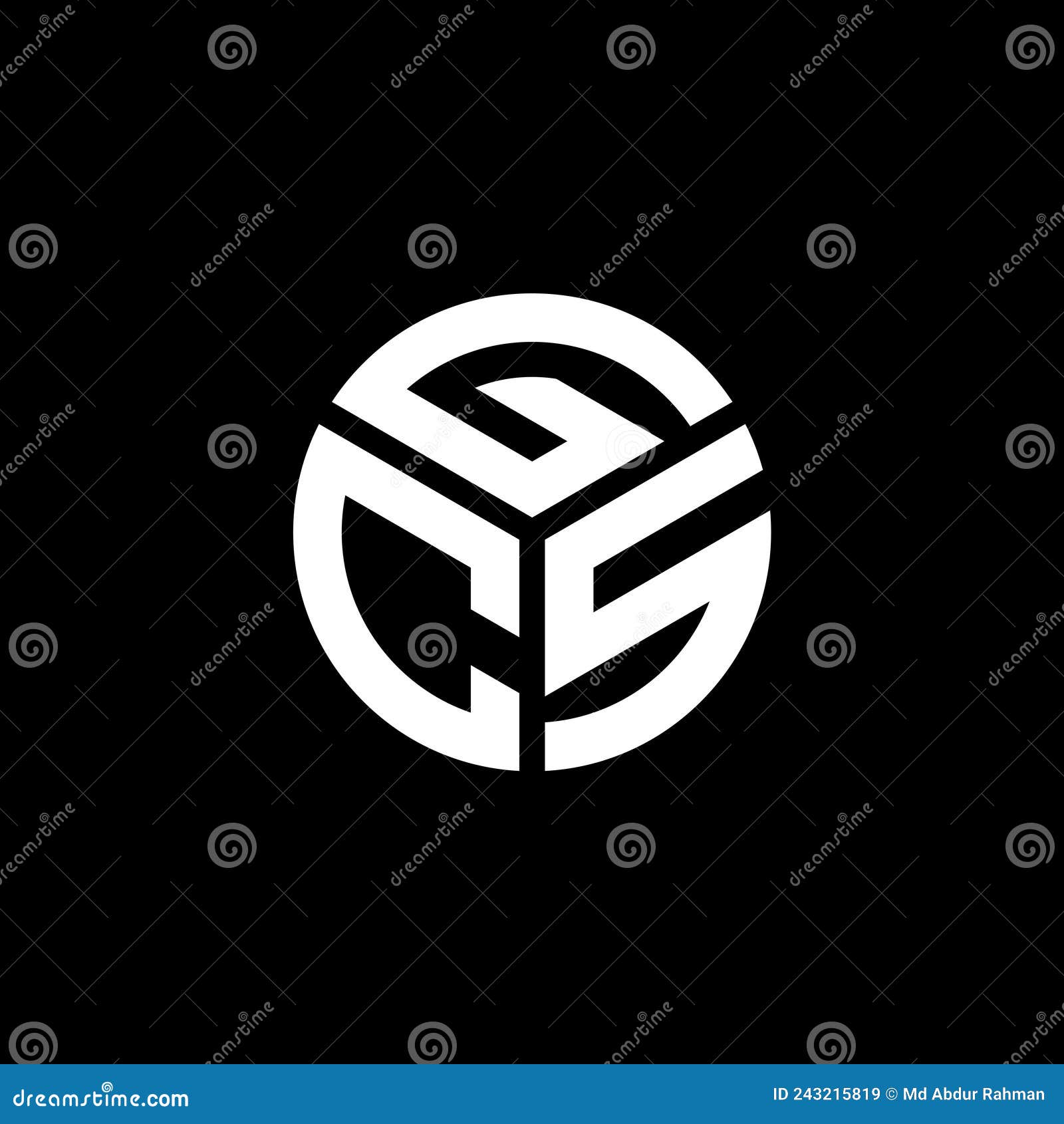 GCS Letter Logo Design on Black Background. GCS Creative Initials ...