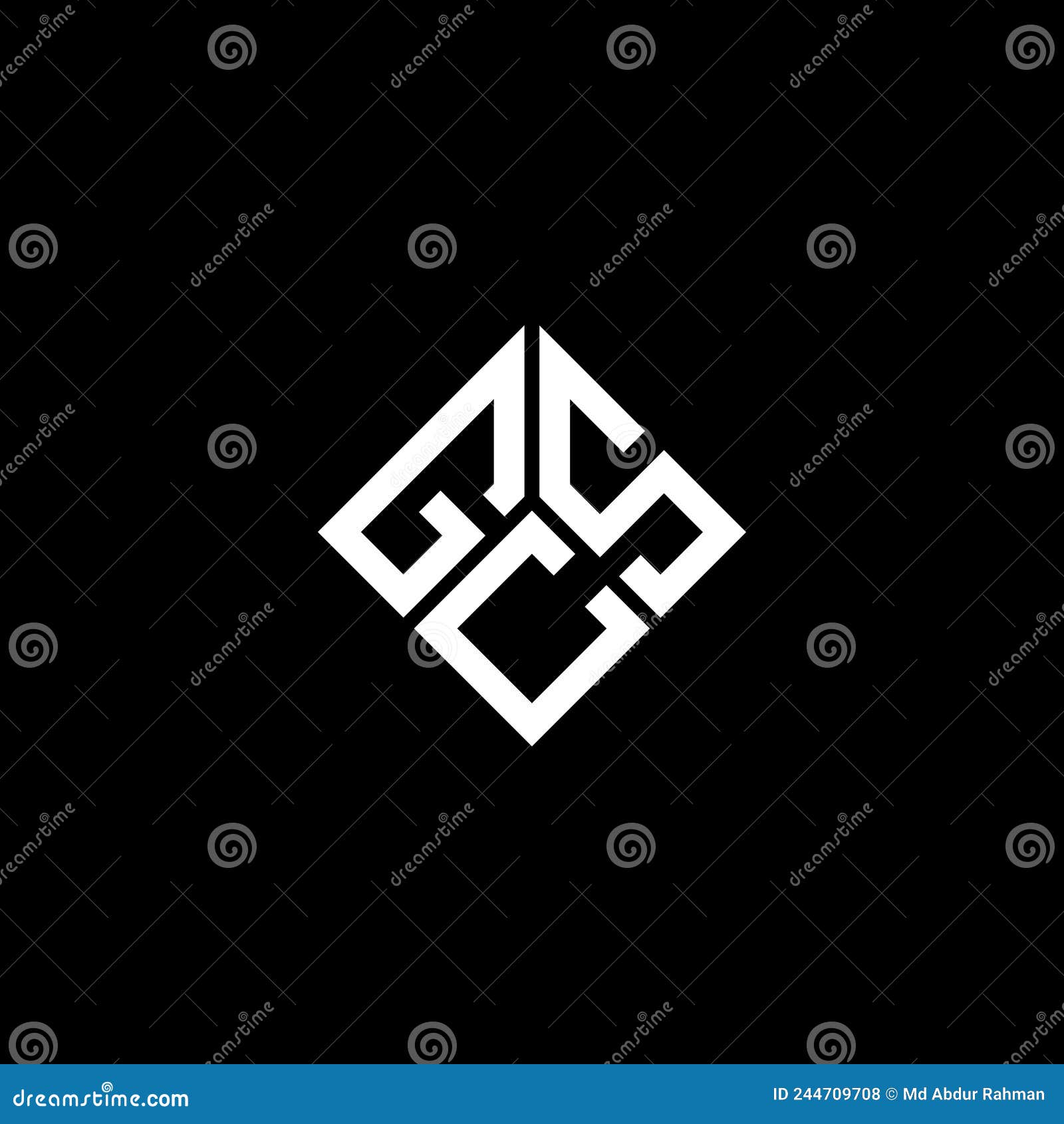 GCS Letter Logo Design On Black Background. GCS Creative Initials ...