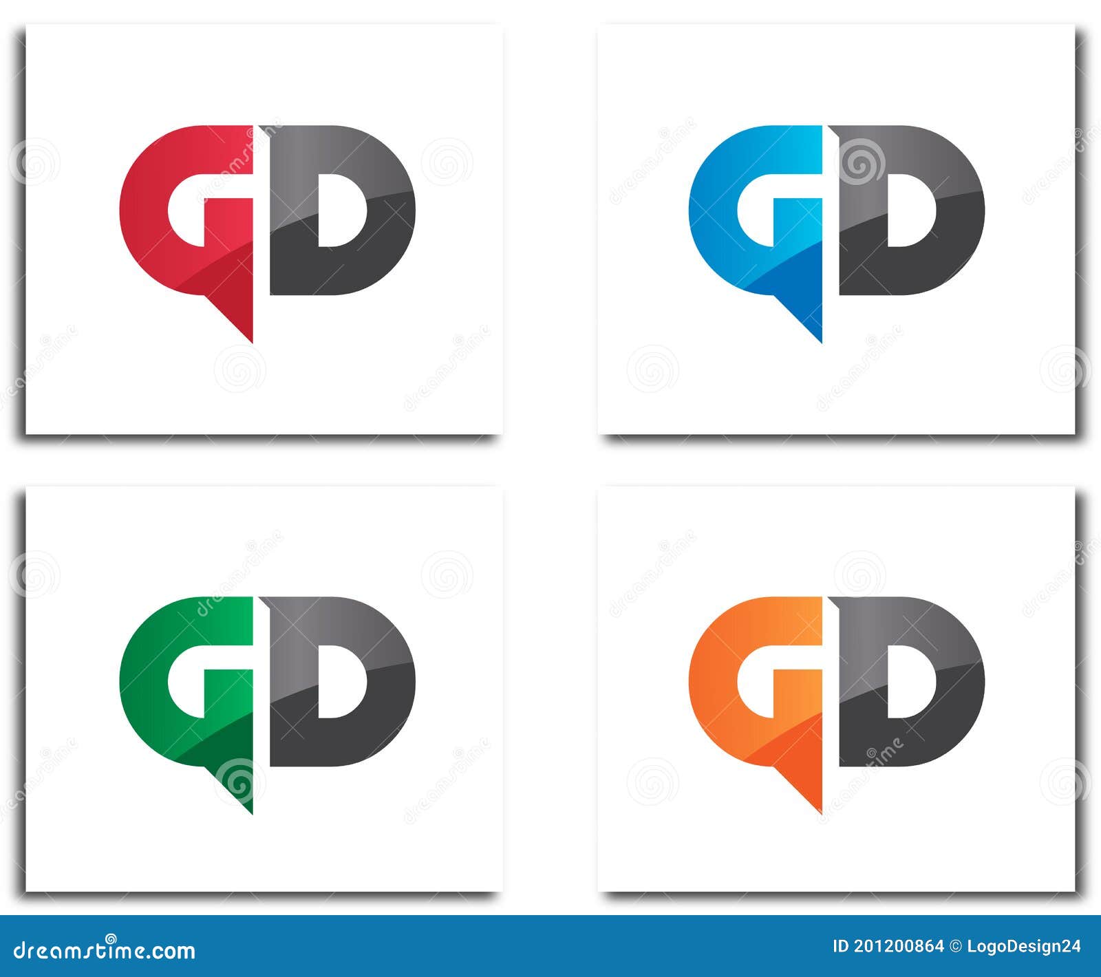 GD Alphabet Beautiful Logo Design Concept Stock Vector - Illustration ...