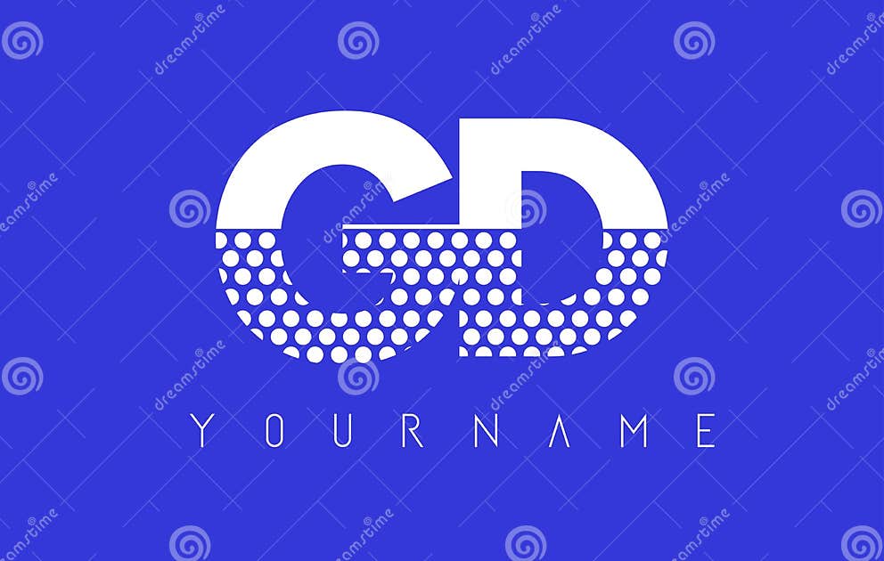 GD G D Dotted Letter Logo Design with Blue Background. Stock Vector ...