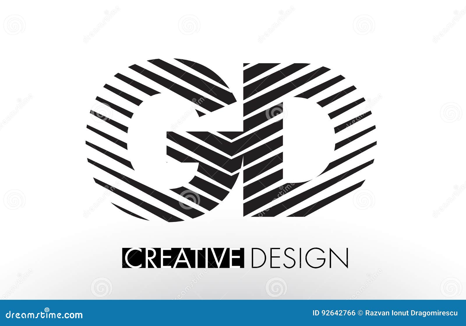 GD G D Lines Letter Design with Creative Elegant Zebra Stock Vector ...