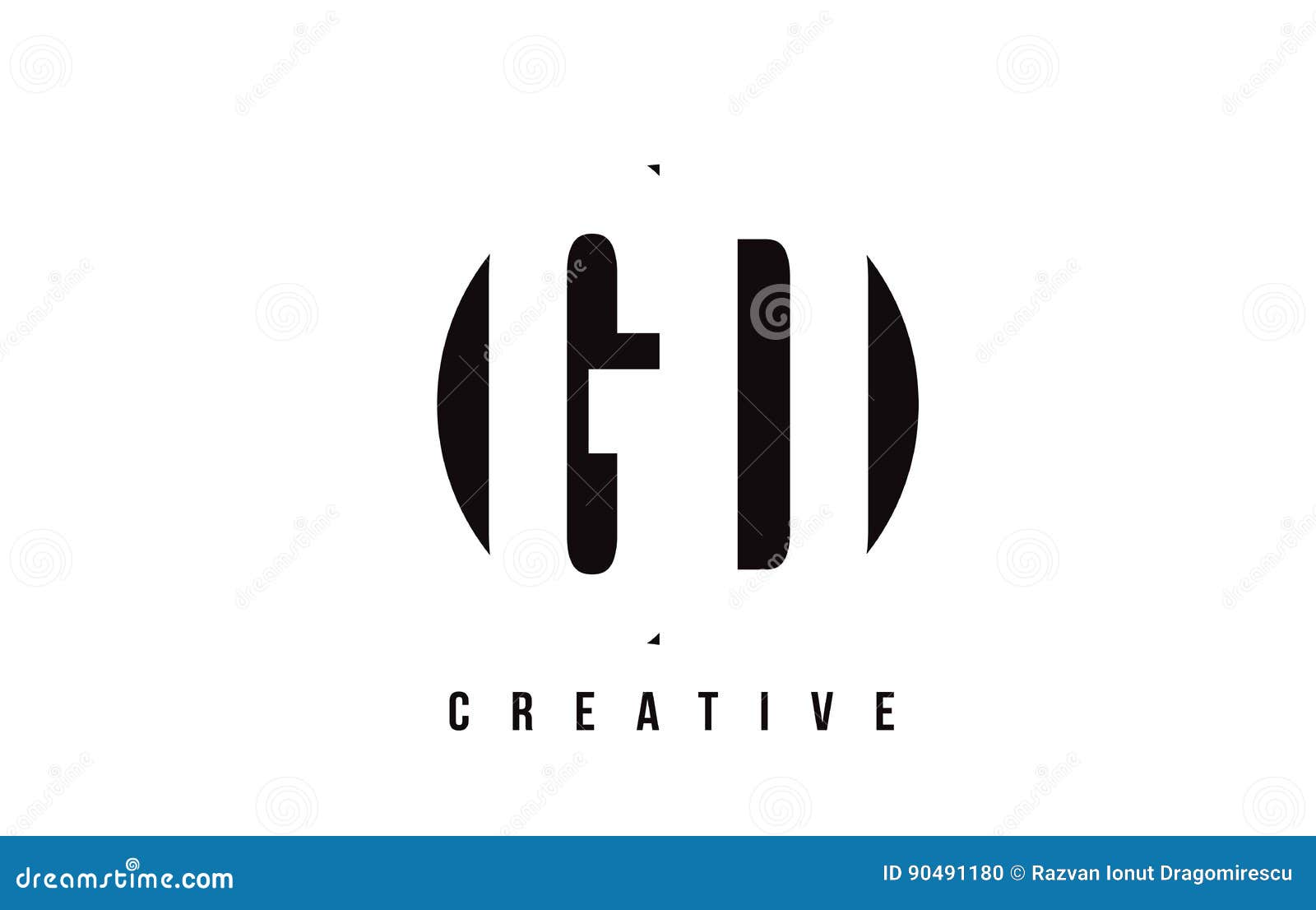 GD G D White Letter Logo Design with Circle Background. Stock Vector ...