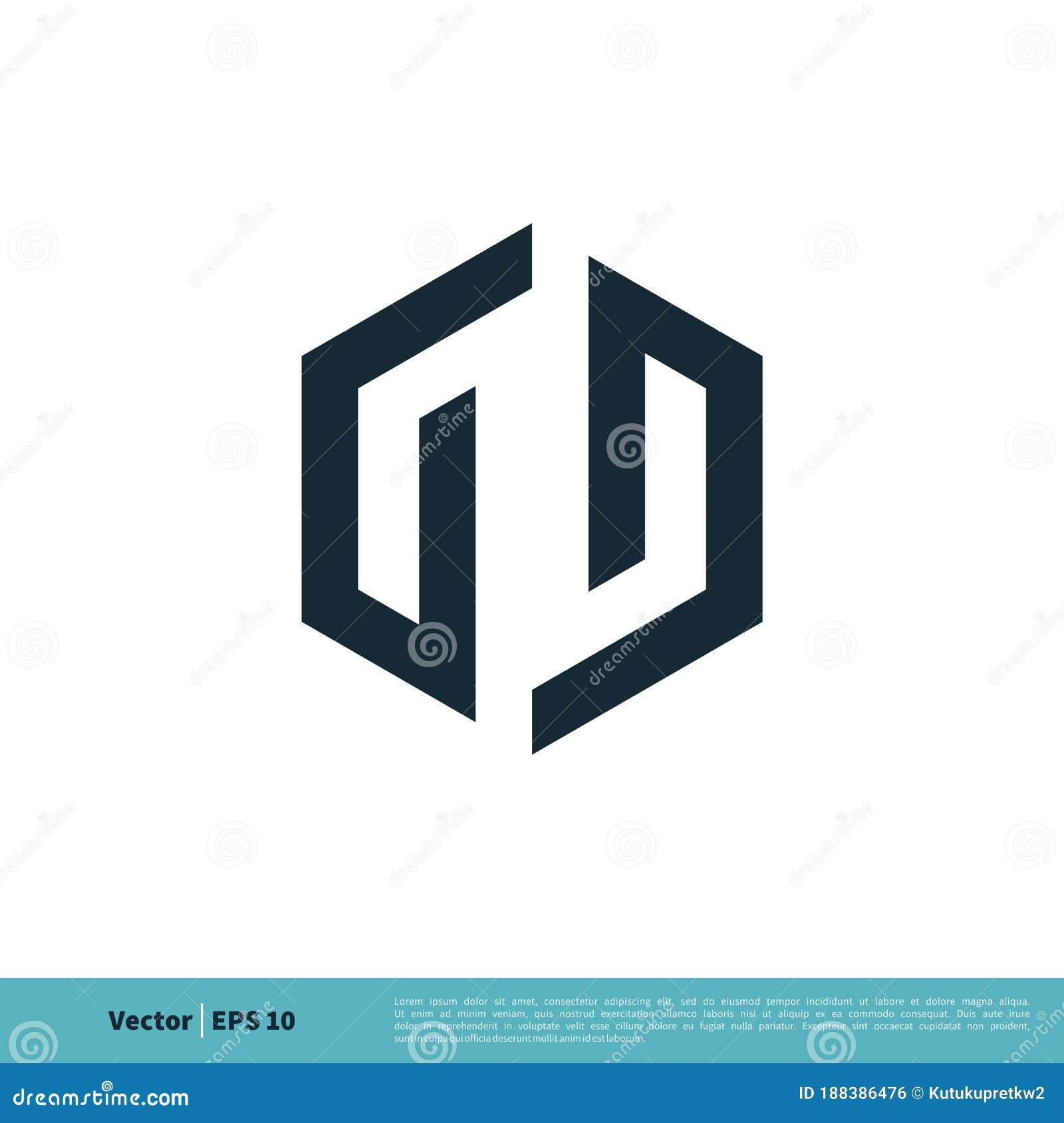 GD Letter Hexagon Shape Icon Logo Vector Template Illustration Design ...