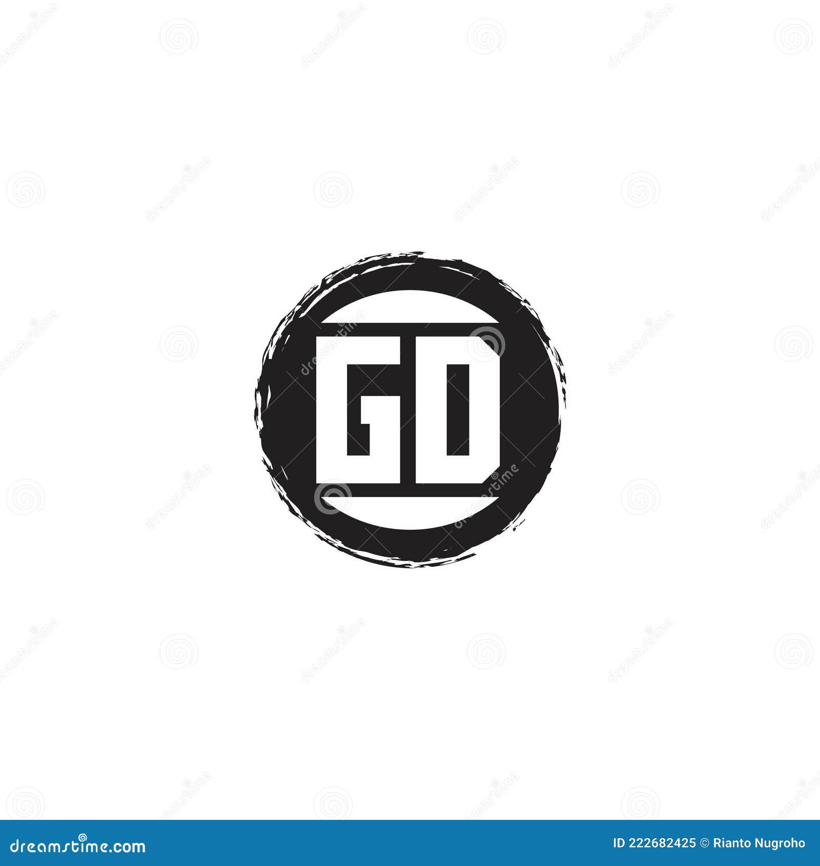 GD Logo Initial Letter Monogram with Abstrac Circle Shape Design ...