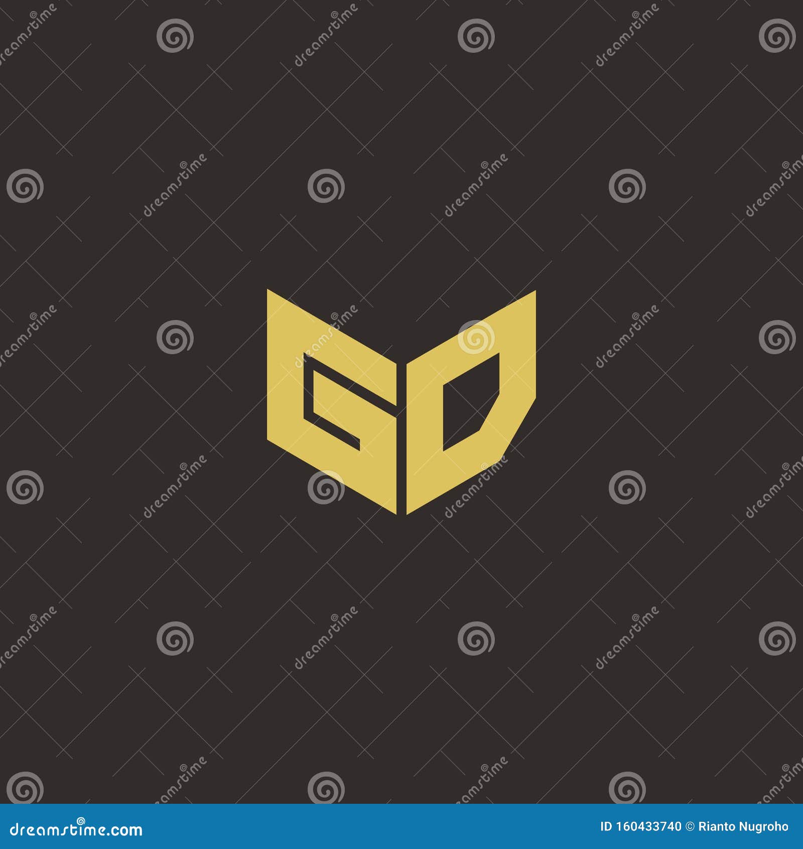 GD Logo Letter Initial Logo Designs Template with Gold and Black ...