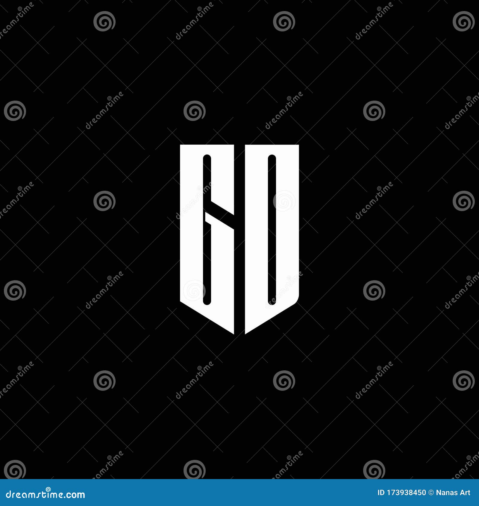 GD Logo Monogram with Emblem Style Isolated on Black Background Stock ...