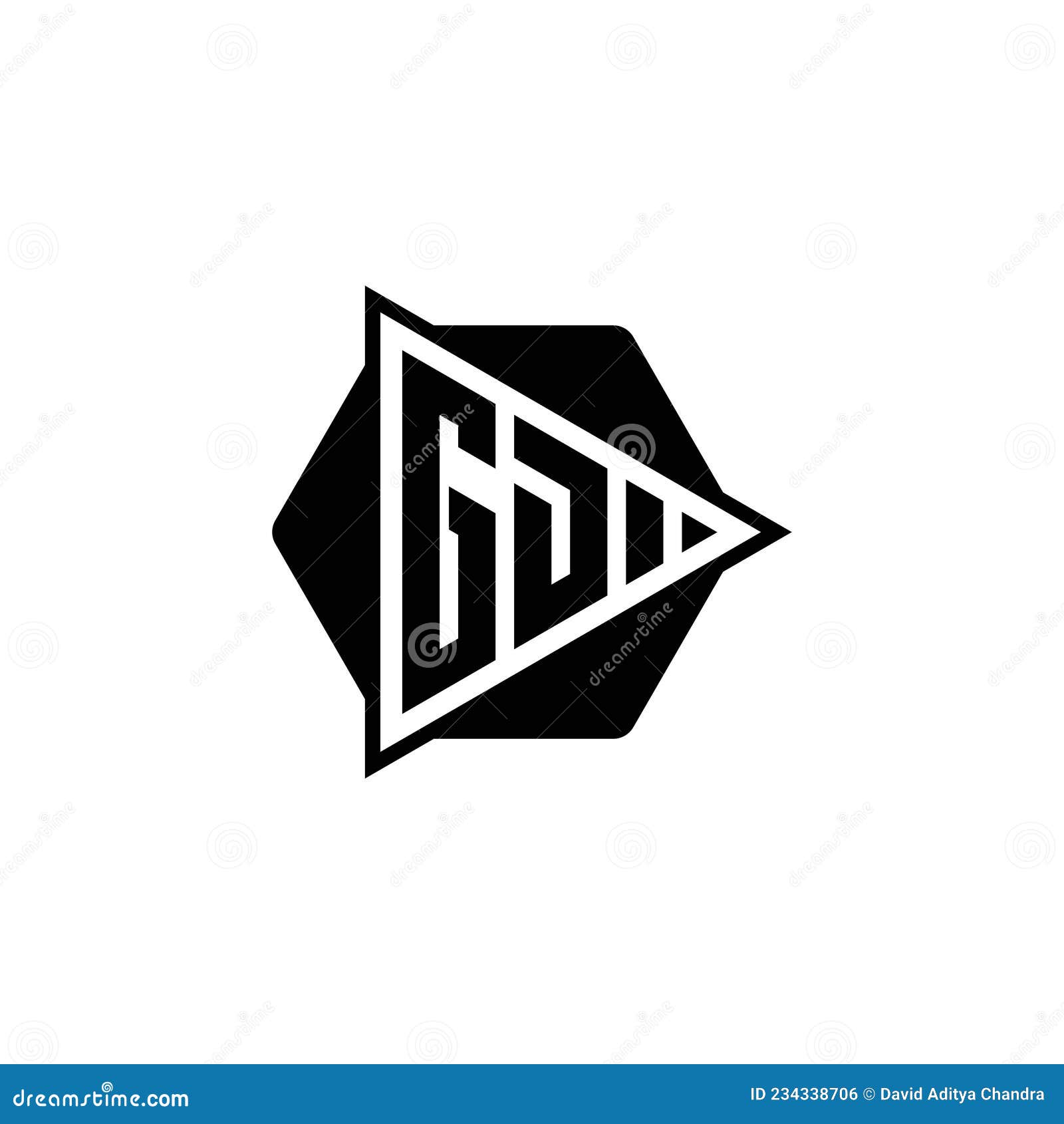 GD Logo Monogram Triangle Play Button Stock Vector - Illustration of ...