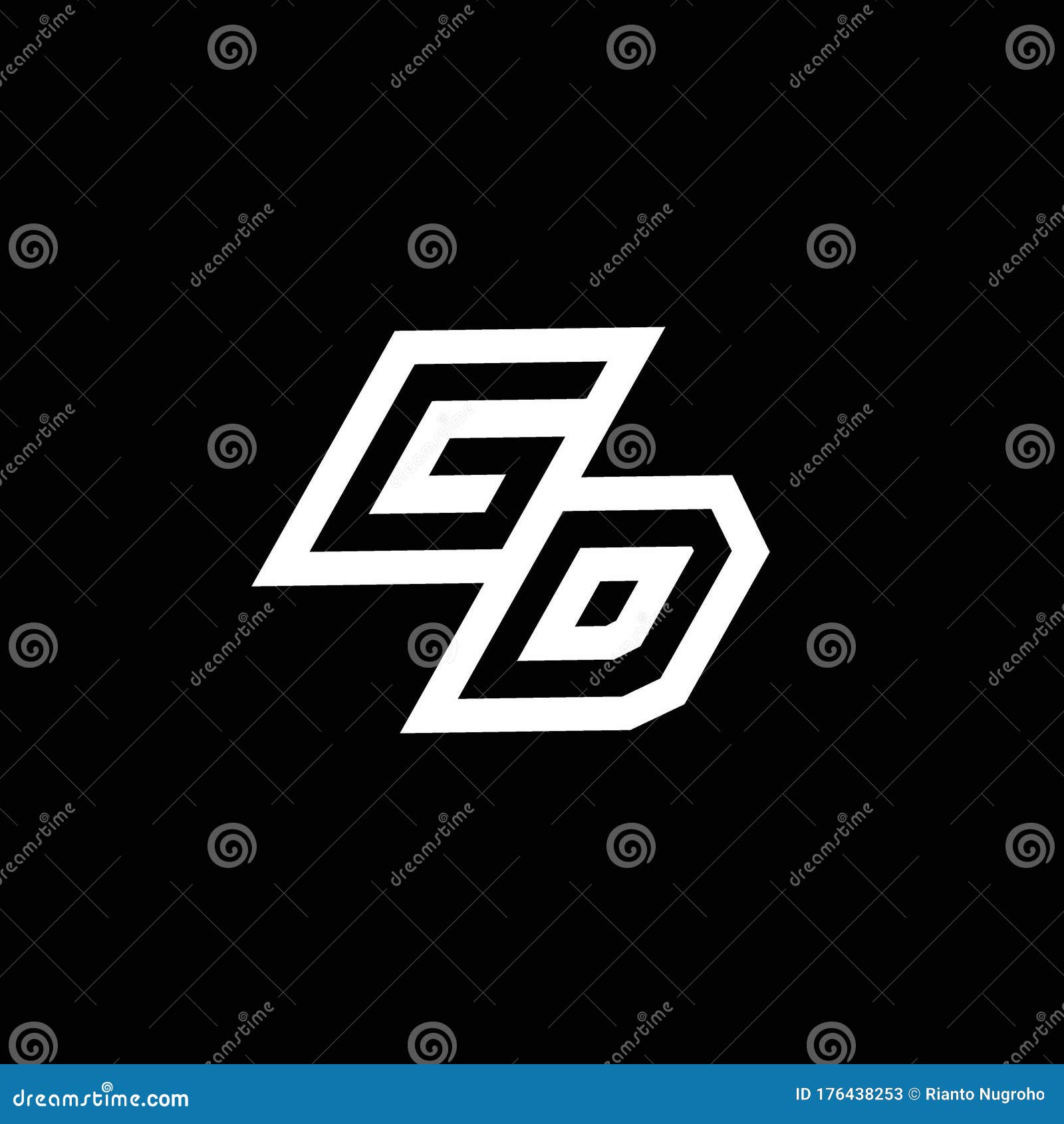 GD Logo Monogram with Up To Down Style Negative Space Design Template ...