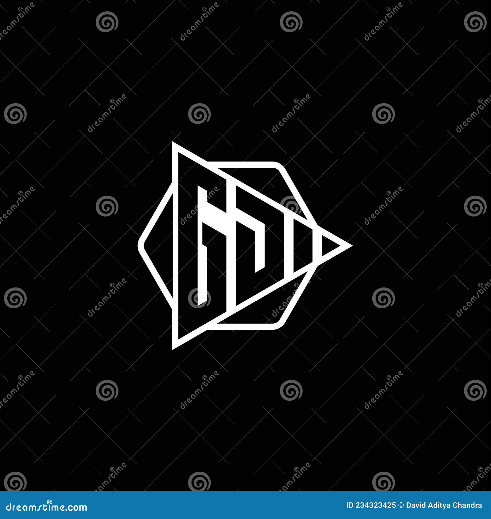 GD Logo Monogram Triangle Play Button Stock Vector - Illustration of ...