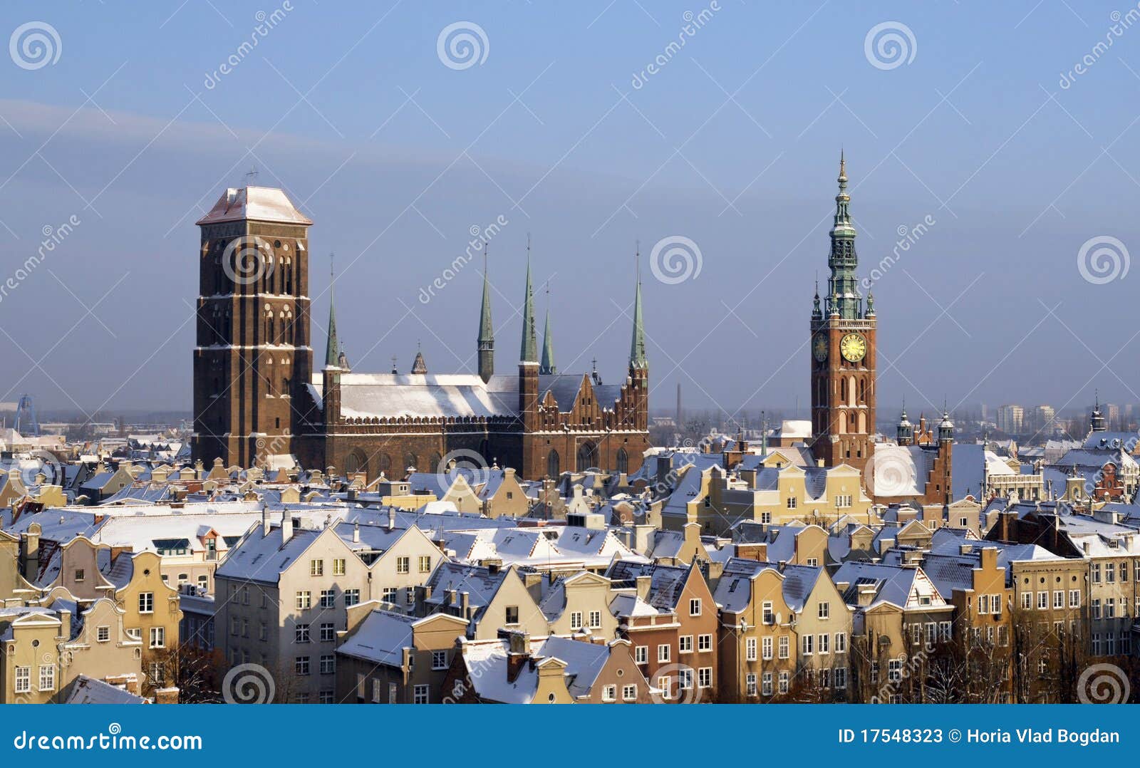 Gdansk Downtown Landmarks in the Winter Stock Image - Image of winter ...