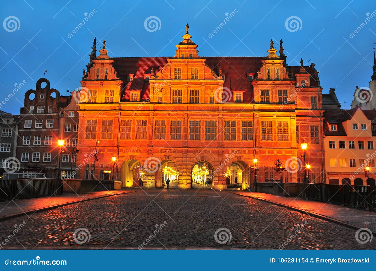Gdansk Green Gate editorial stock image. Image of december - 106281154
