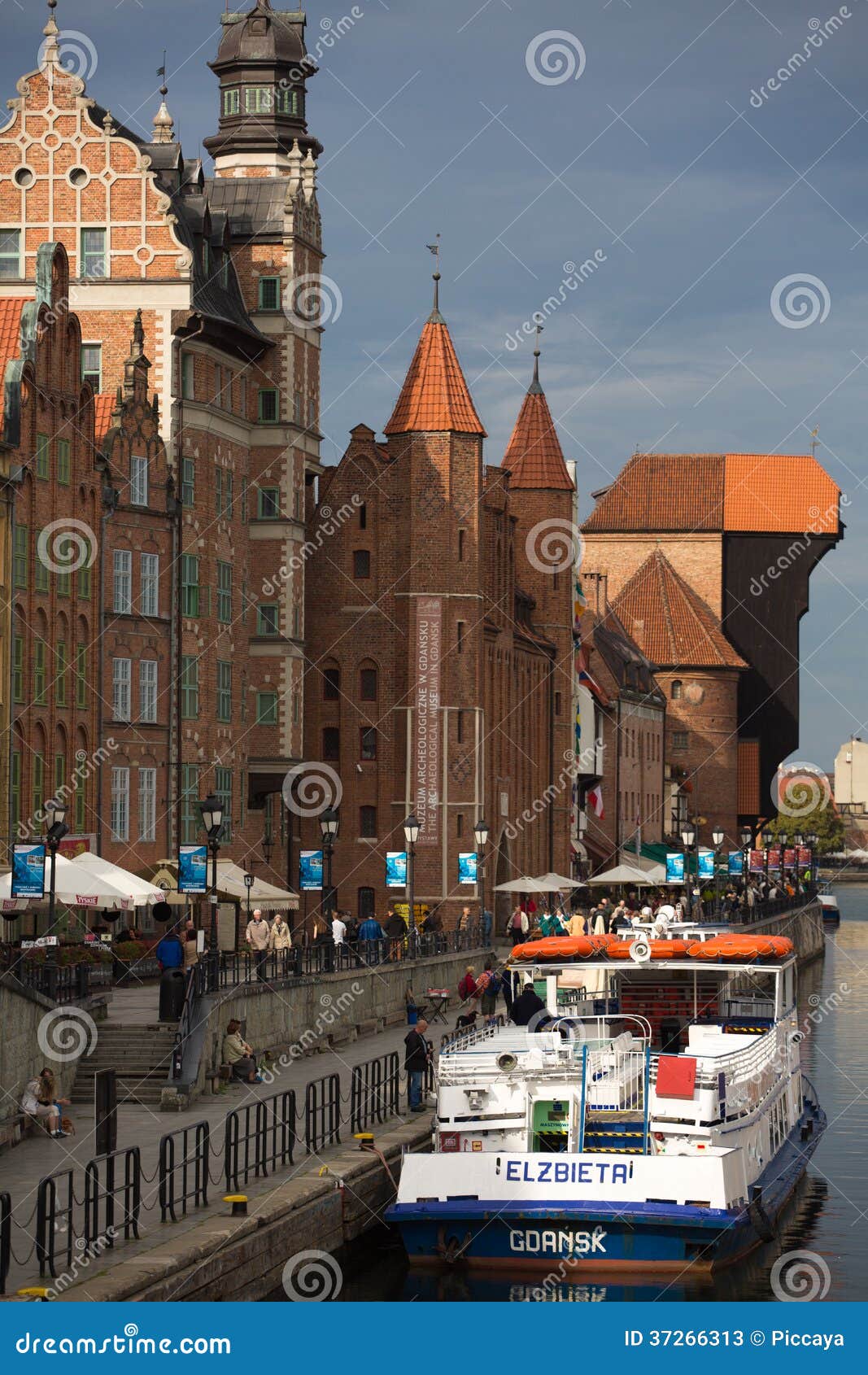 Gdansk Old Town and the River Motlawa Editorial Stock Photo - Image of ...
