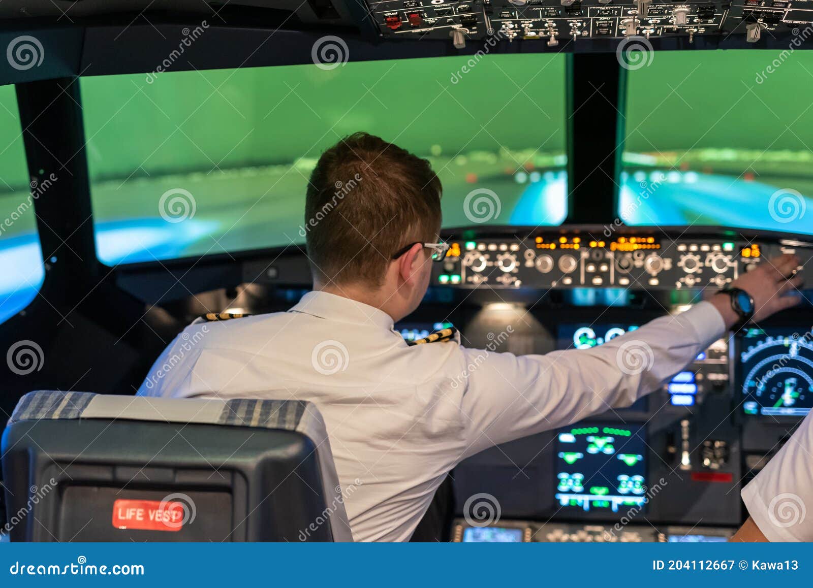 Instructor in Flight Simulator for the Training of the Pilots Editorial ...