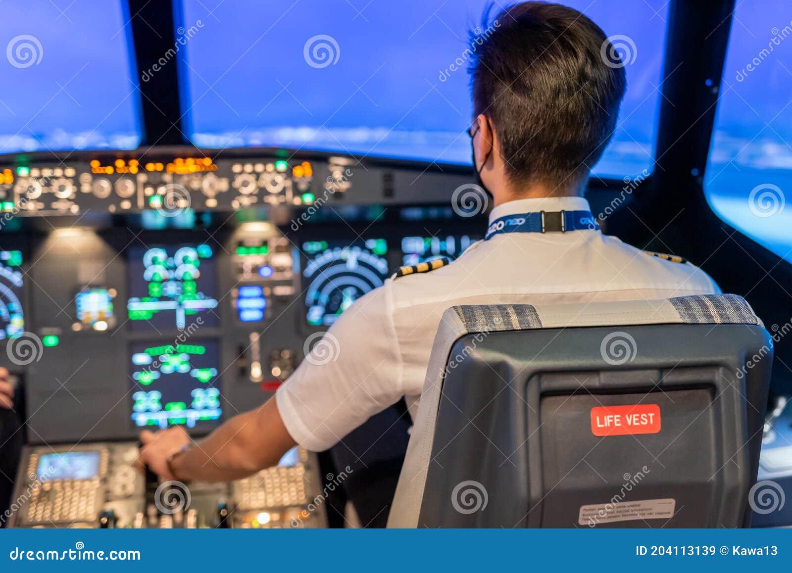 Instructor in Flight Simulator for the Training of the Pilots Editorial ...