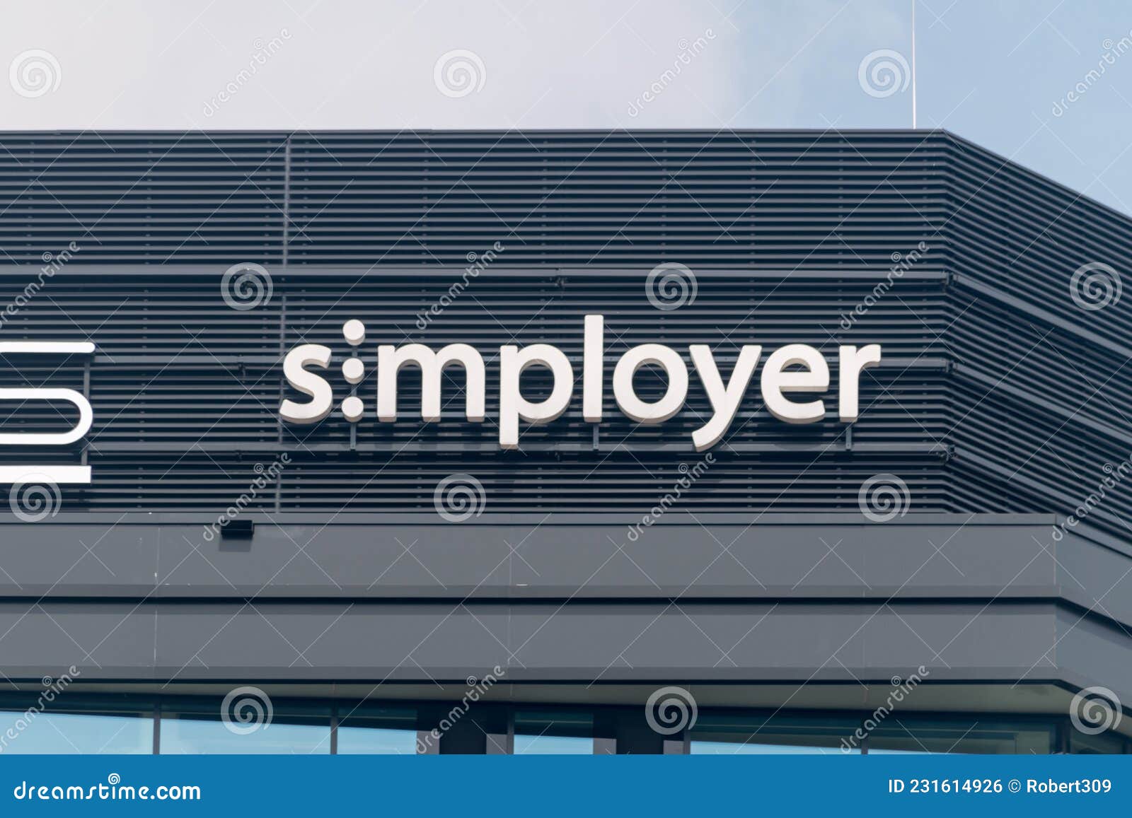 Logo and sign of Simployer editorial photo. Image of brand - 231614926