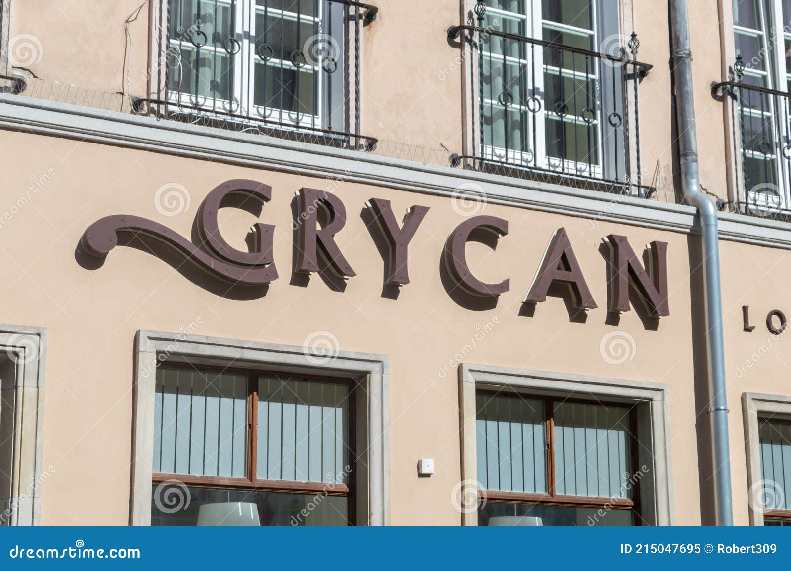 Grycan logo on the wall editorial image. Image of logo - 215047695